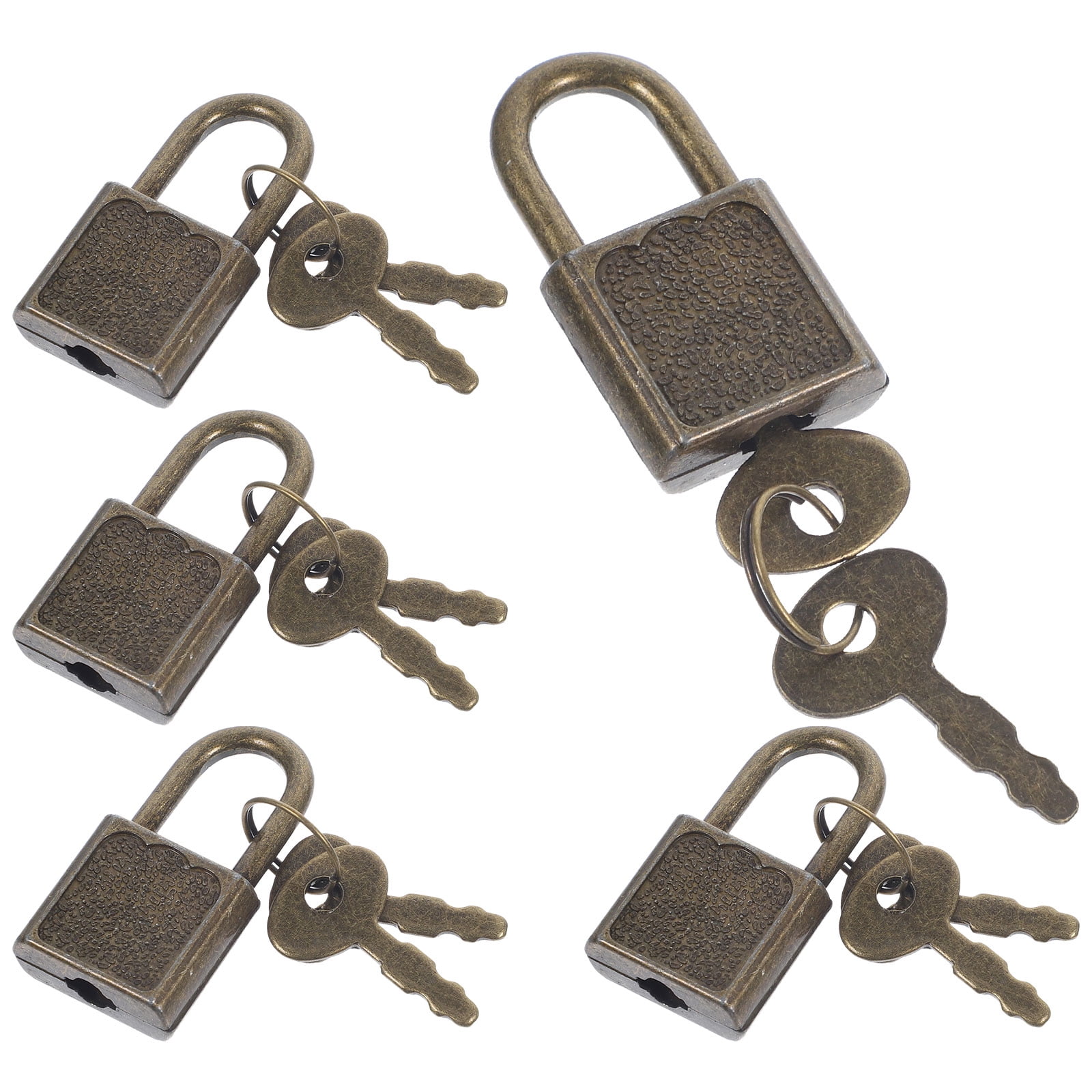 CIMAXIC 5 Sets Keyed Padlock for Jewelry Box Accessory Retro Style Dark ...