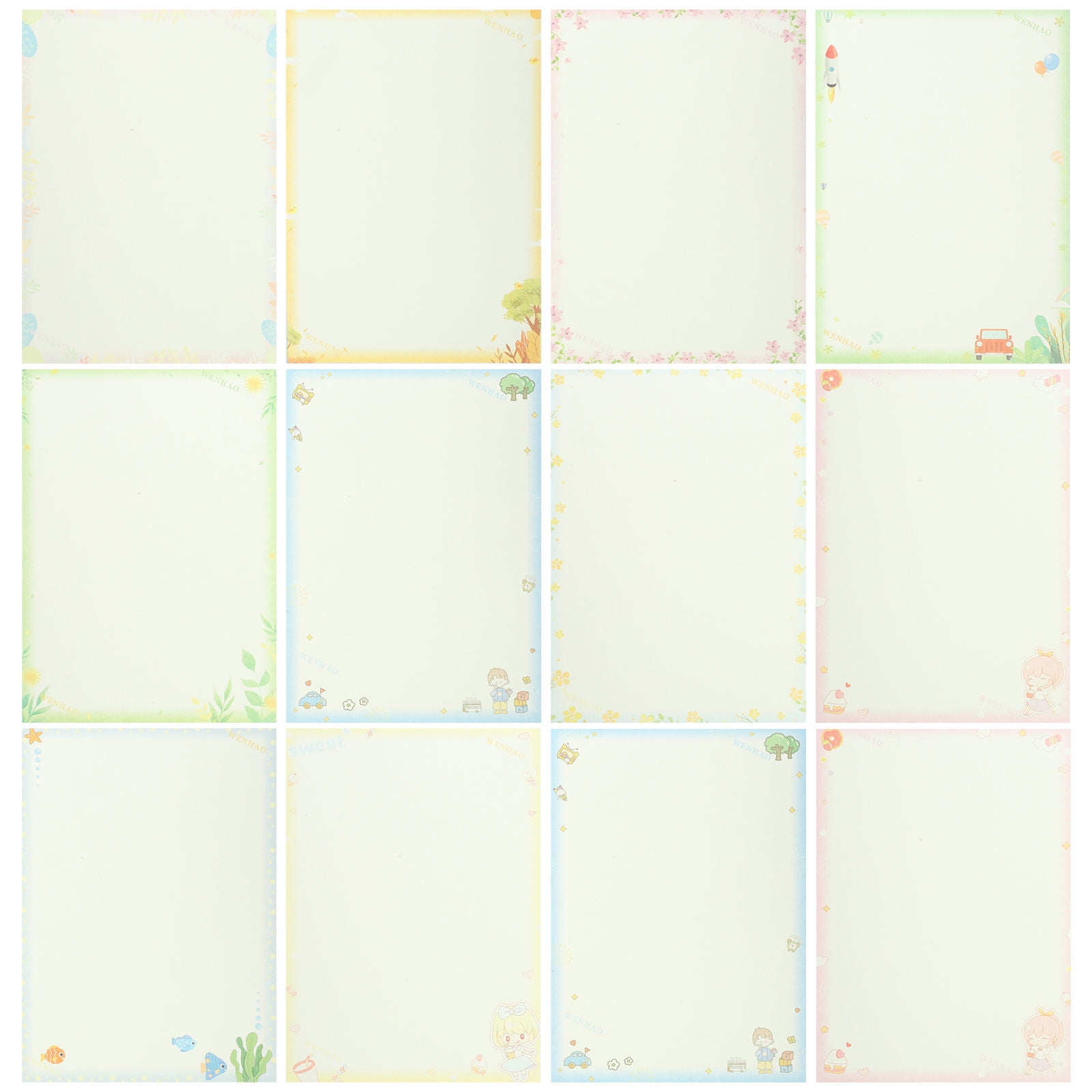 CIMAXIC Decorative Writing Paper Printer Paper Assorted Color 50 Sheets ...