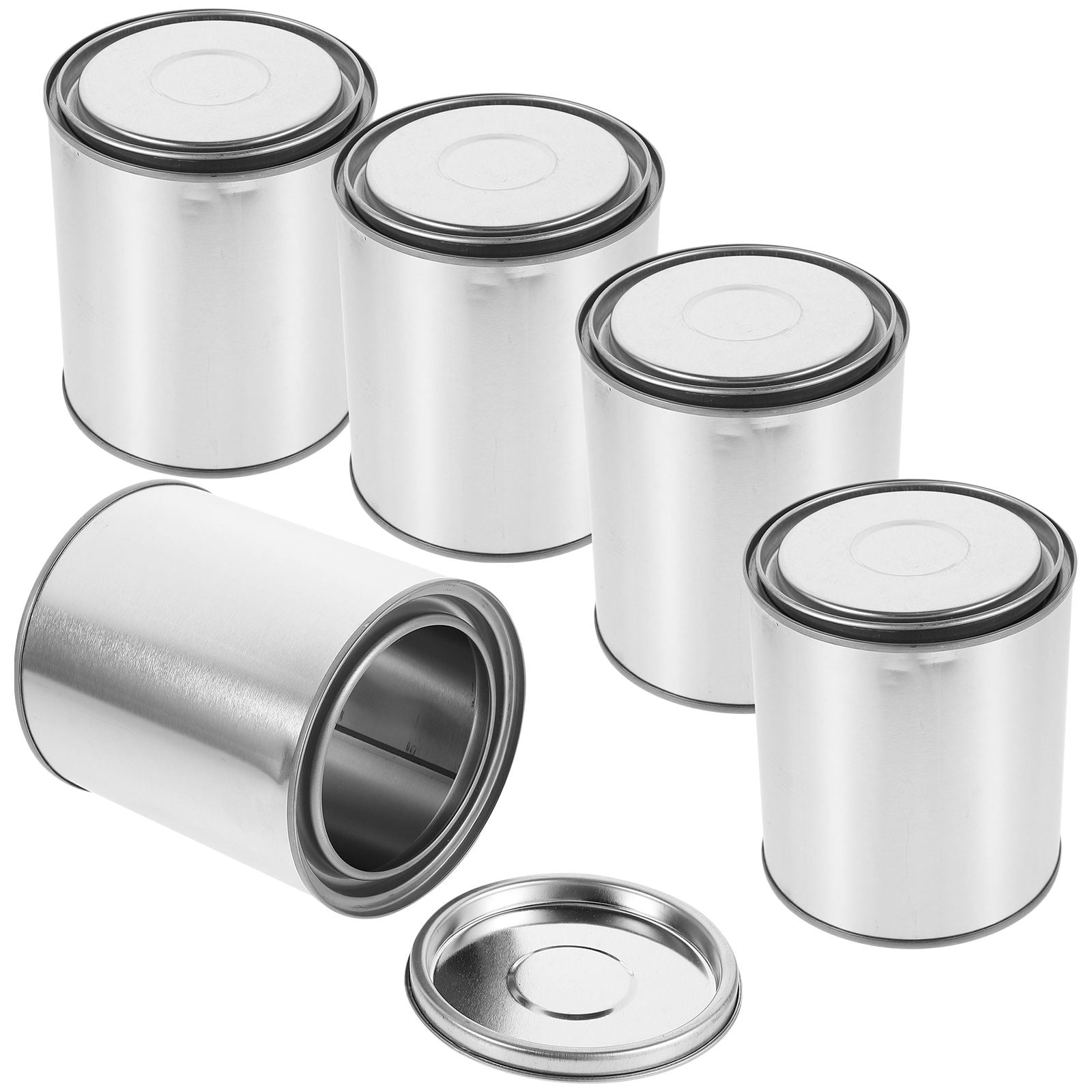 CIMAXIC 5Pcs Round Bucket Iron Multipurpose Storage Tins With Lids For ...