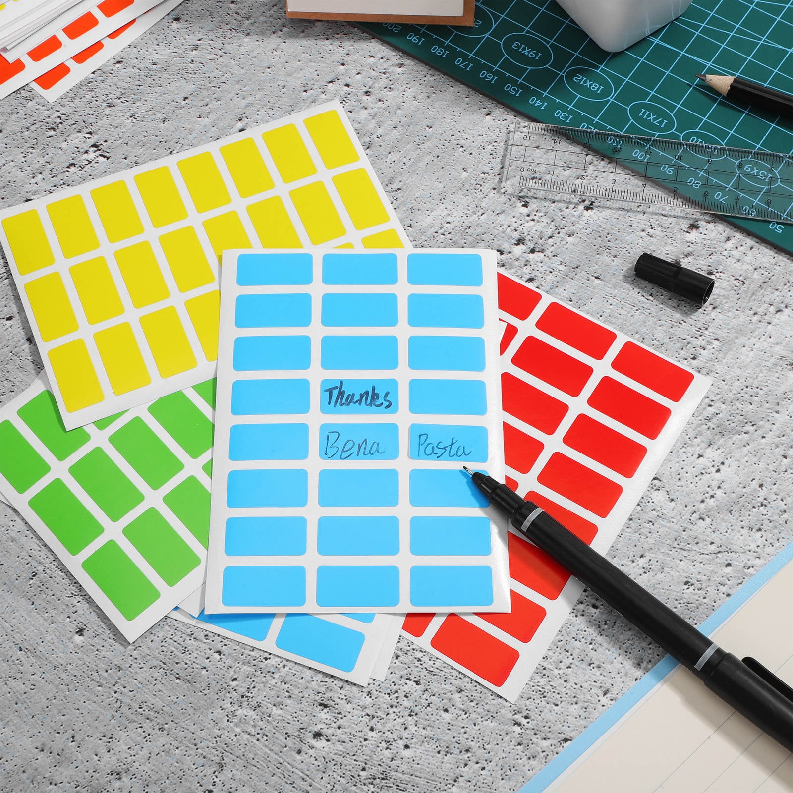 CIMAXIC 6 Packs Rectangular Stickers Marking Stickers Green Sticker For ...