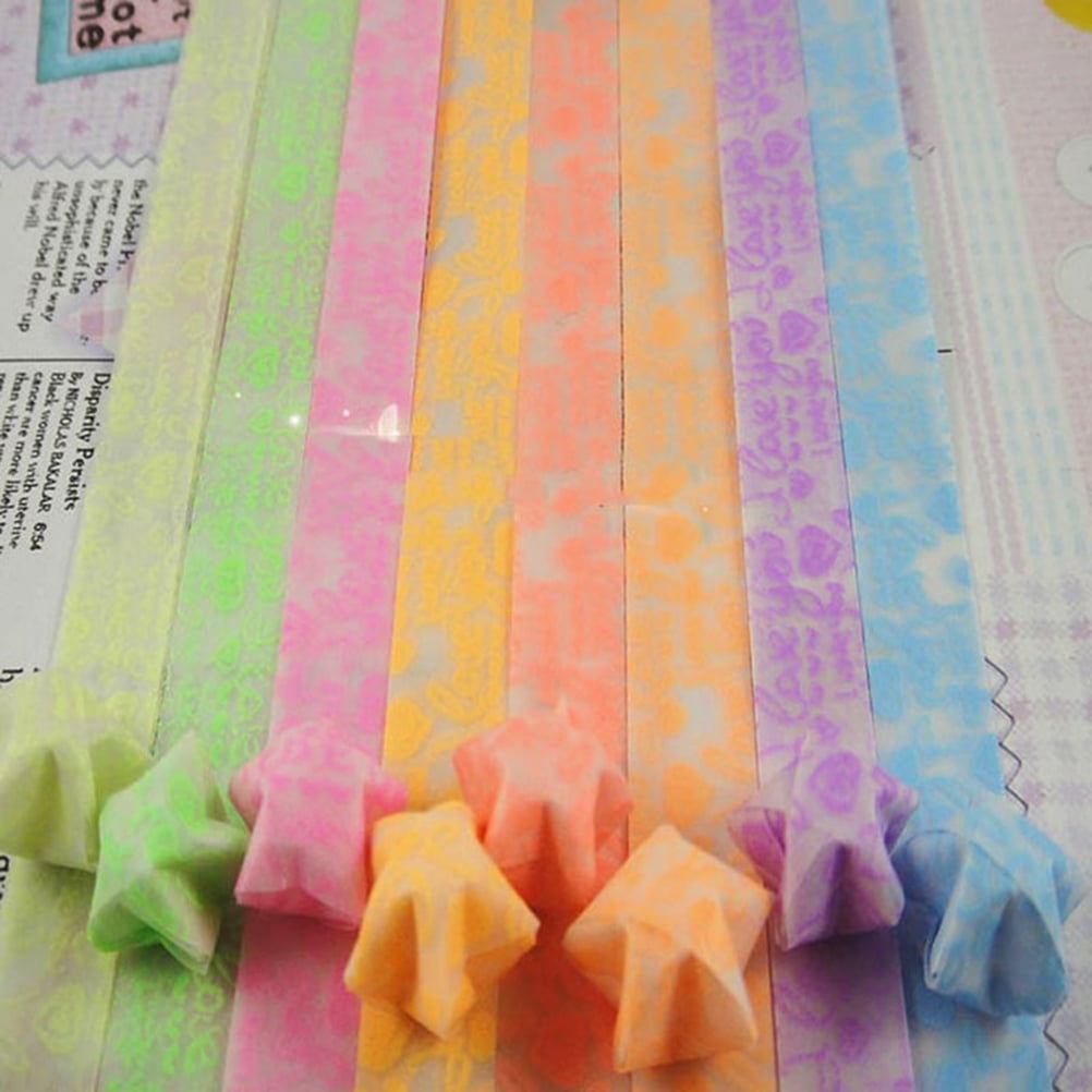 CIMAXIC 600pcs Origami Star Folding Paper Glow in the Dark Assorted ...