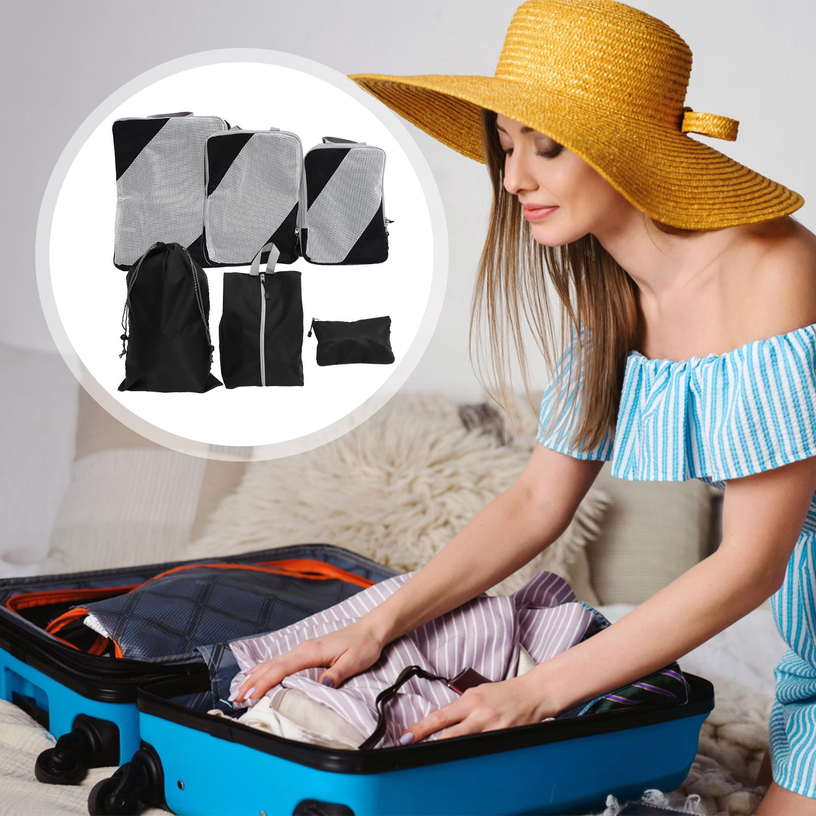CIMAXIC Travel Cubes for Packing Compression Packing Cubes Polyester ...
