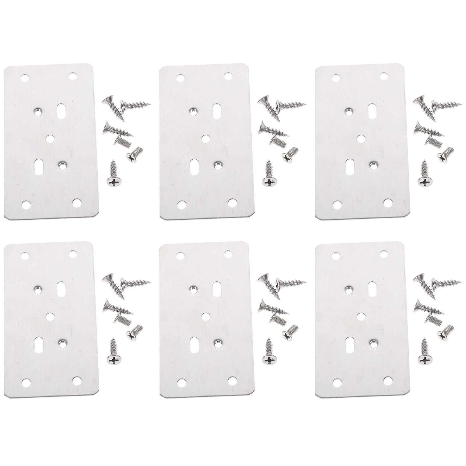 CIMAXIC 6Pcs Silver Rectangular Cabinet Mending Plates for Hinge Repair ...
