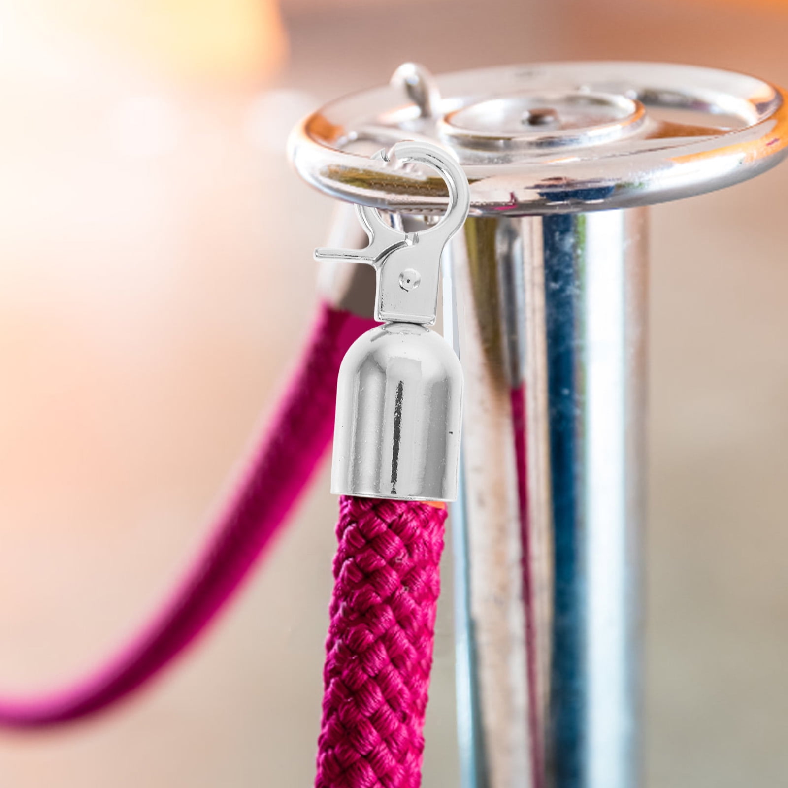 CIMAXIC Zinc Alloy Stanchion Rope Hooks, Silver Metal Carabiner Clips ...