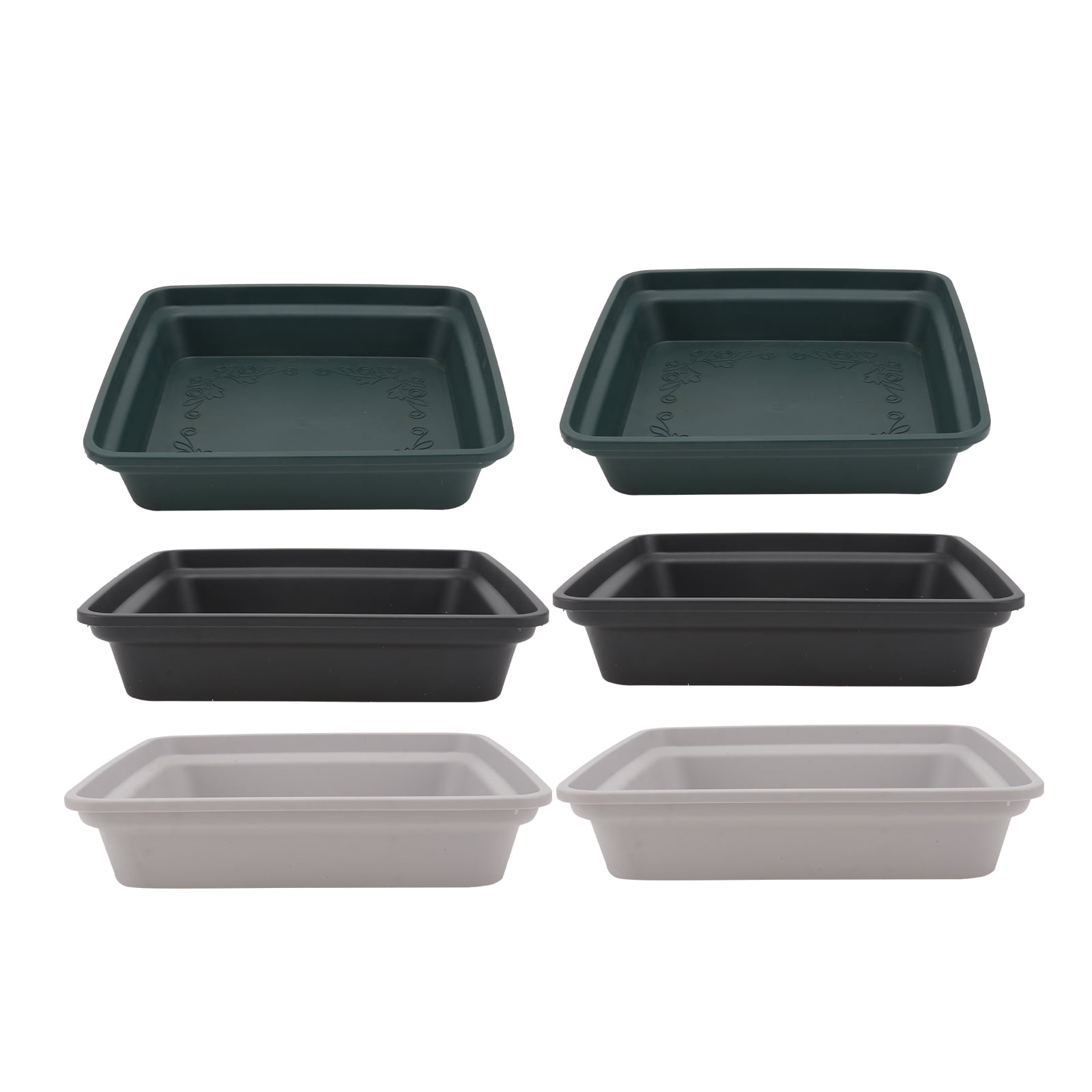 CIMAXIC 6pcs Square Flowerpot Trays Lightweight Plant Pot Drip Tray For ...