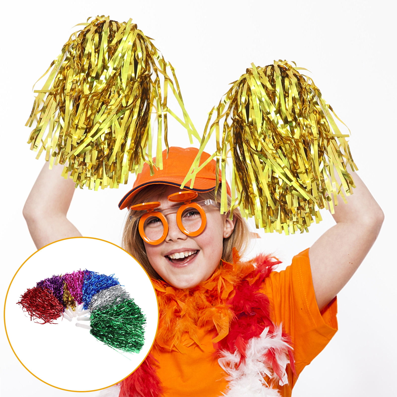 CIMAXIC Cheerleading Pom Poms Assorted Colors Plastic Material Eye ...