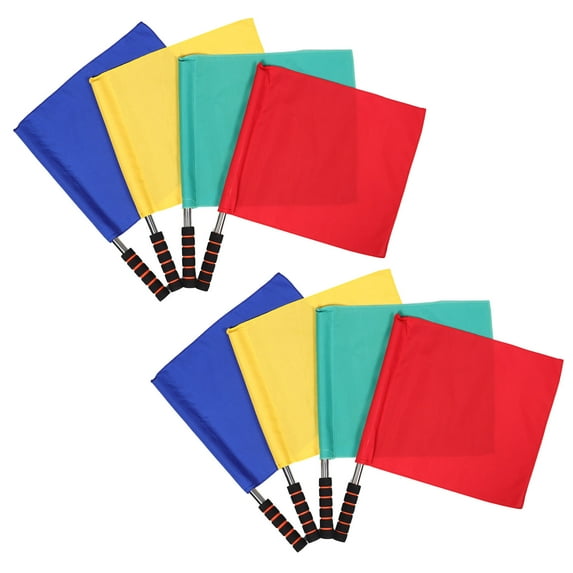 CIMAXIC 8pcs Referee Flags With Stainless Steel Handle Signal Flag for Volleyball Soccer ...