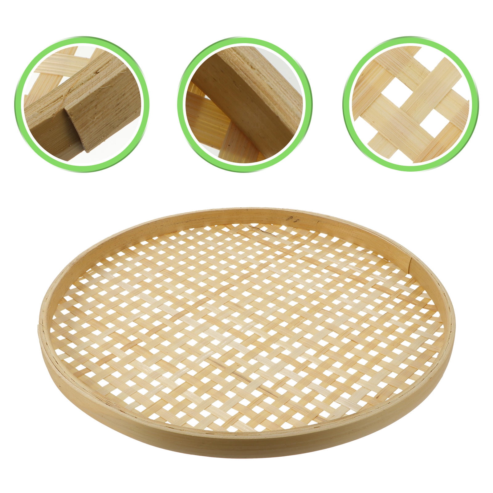 CIMAXIC Bamboo Weaving Basket Khaki Snack Tray and Home Decor Storage ...