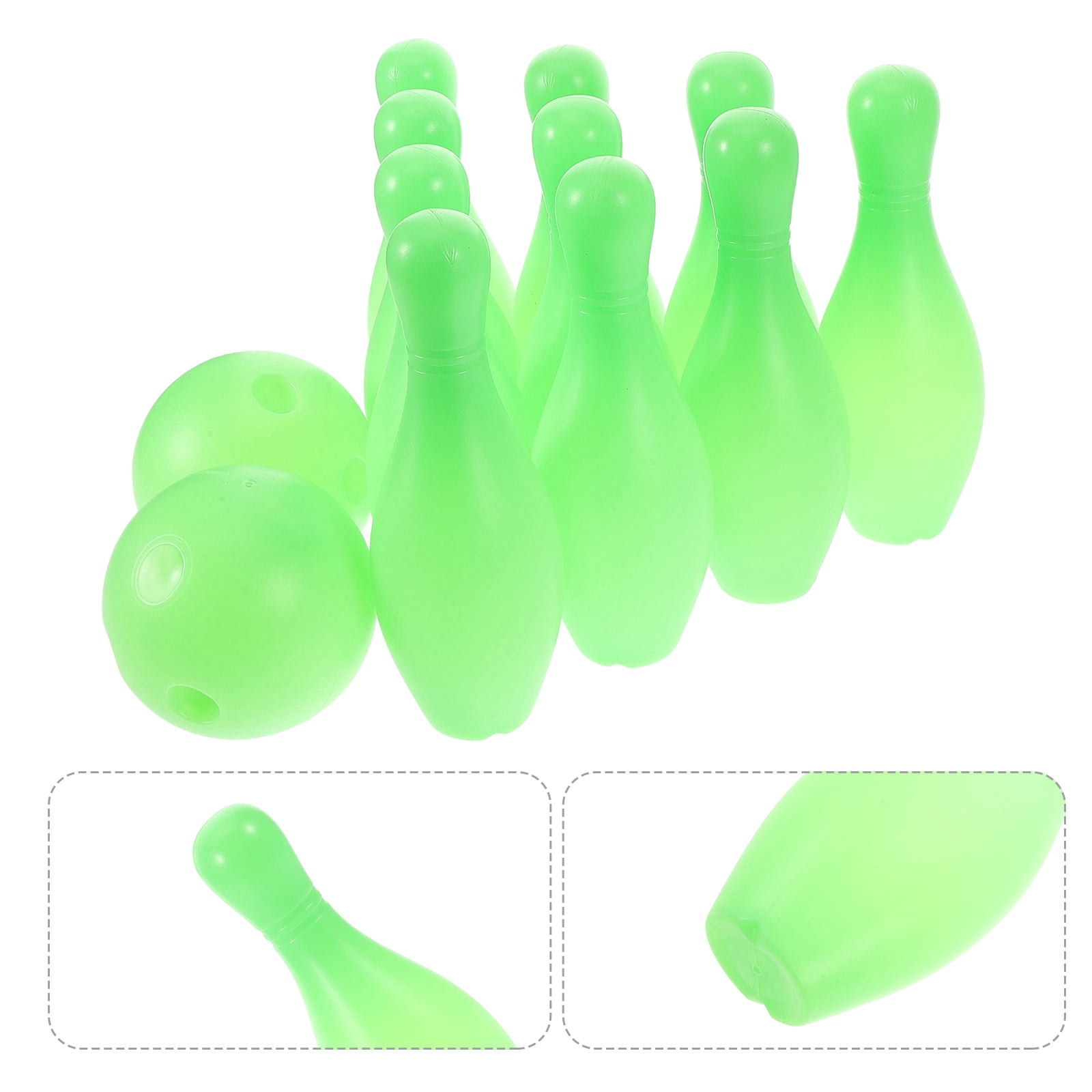 CIMAXIC Bowling Game Featuring Light Green Plastic Pins And Balls For ...