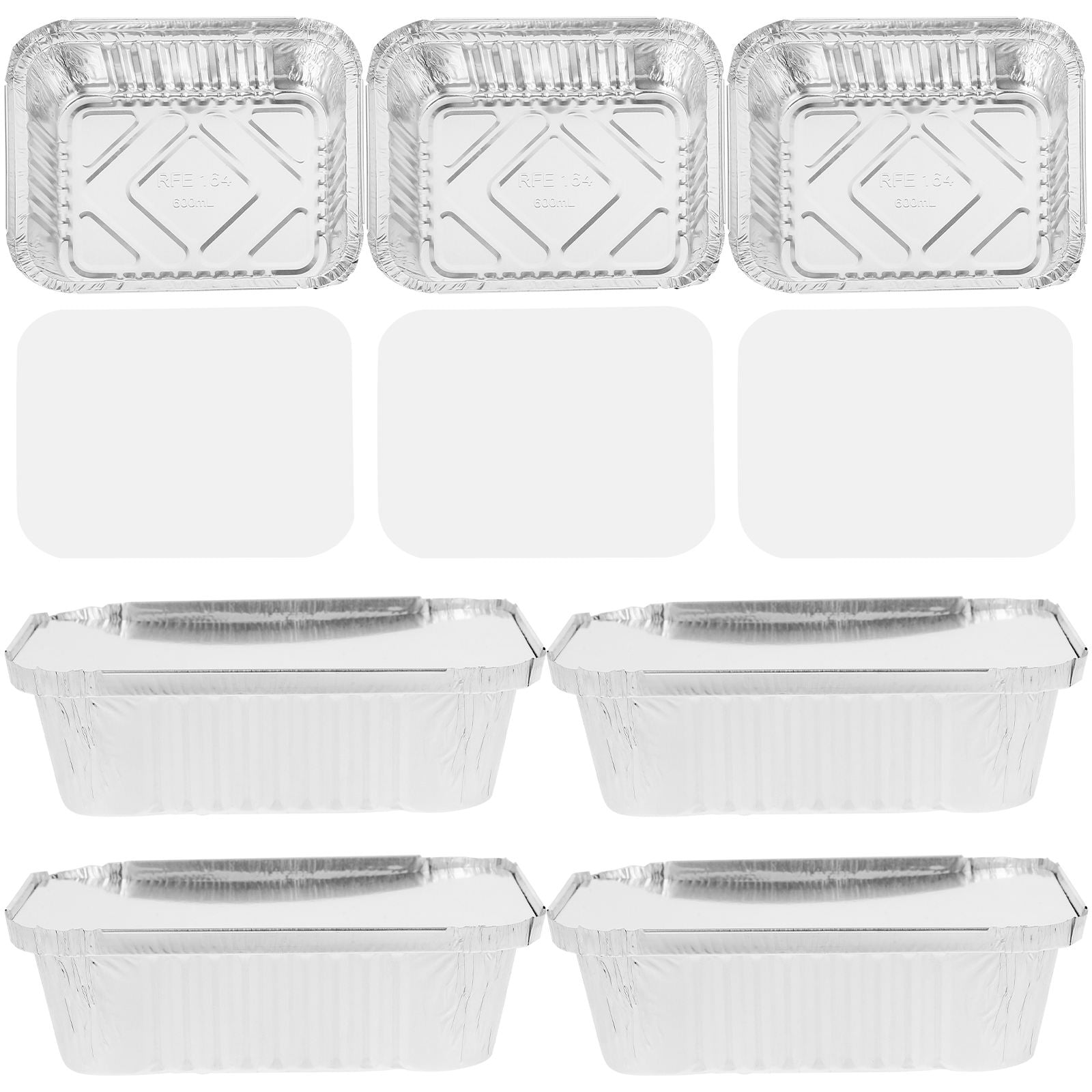 CIMAXIC Foil Boxes 50Pcs Silver Rectangular For Food Containers Parties ...