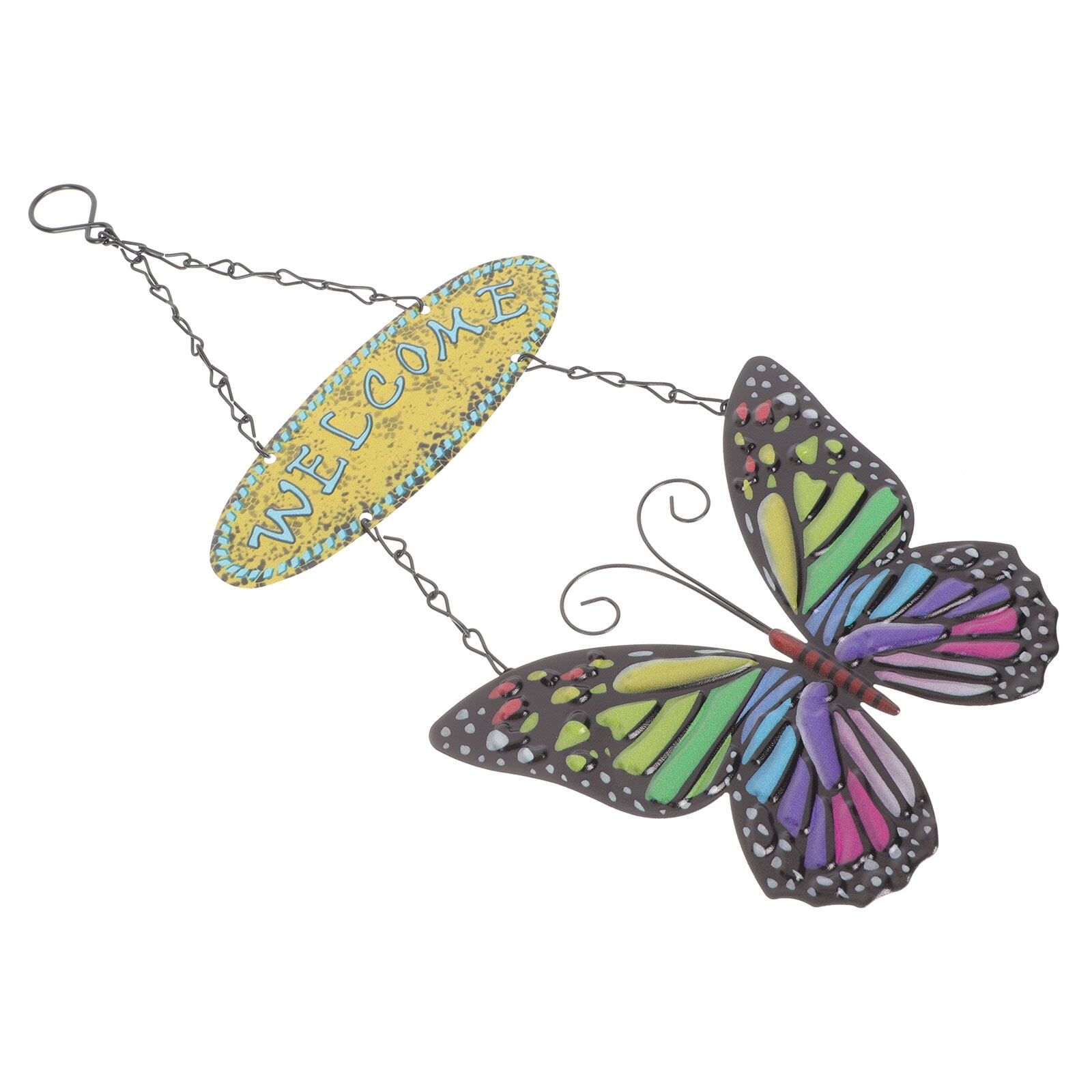 CIMAXIC Hanging Butterfly Decorations 1Pcs Welcome Sign Yellow Metal ...