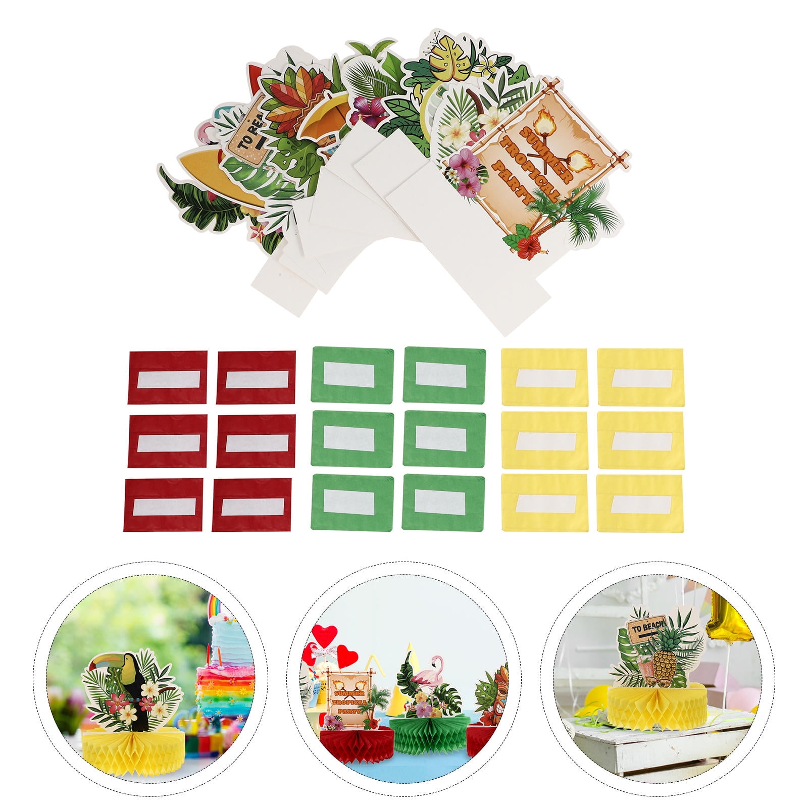 CIMAXIC Assorted Color Paper Honeycomb Centerpieces for Hawaii Themed ...