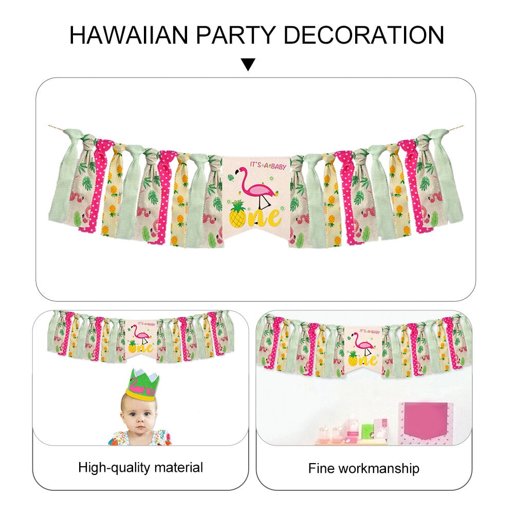 CIMAXIC 1Pc Hawaiian Themed Banner Linen Party Decoration Assorted ...