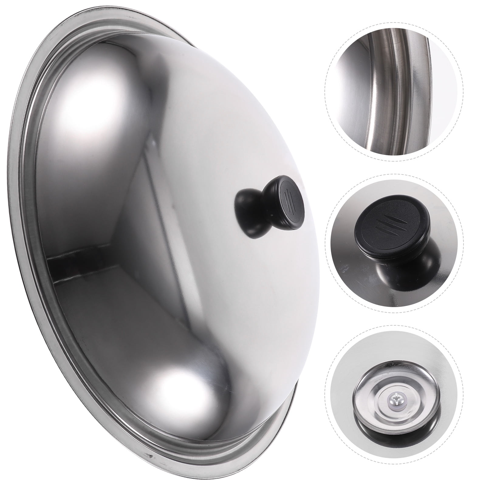 CIMAXIC Heat-Resistant 1Set Stainless Steel Lid for Cooking Pots Silver ...