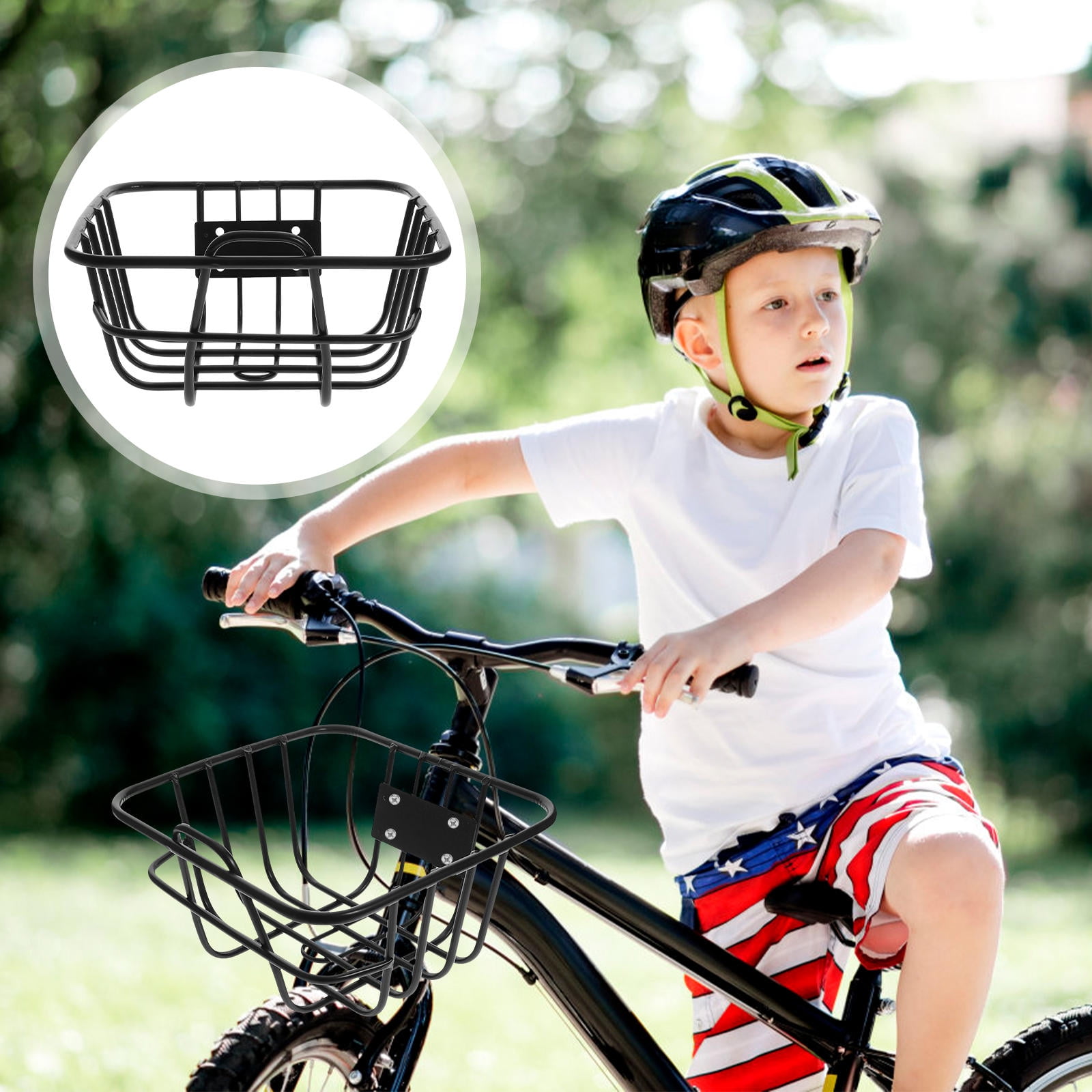 CIMAXIC Outdoor Riding 1Pack E Bike Front Basket Metal with Pre-Drill ...