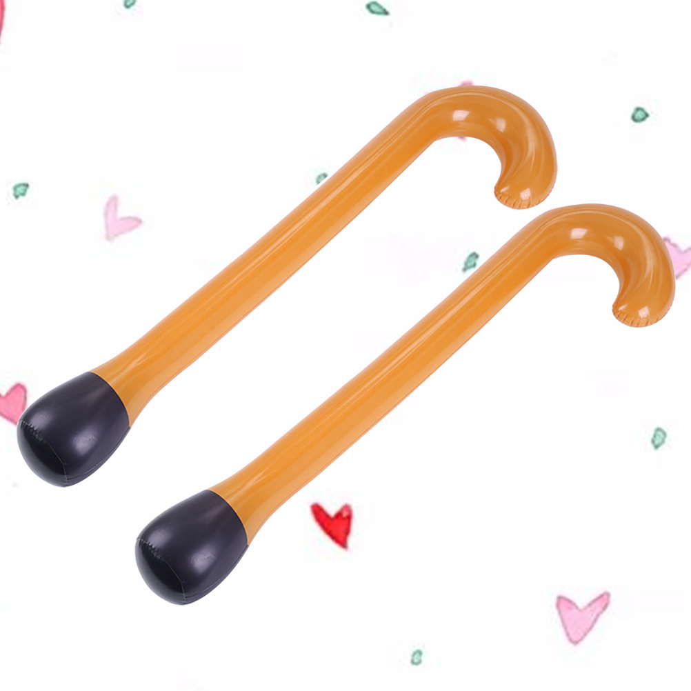 CIMAXIC Party Favor Inflation Walking Sticks 2Pcs Orange PVC Reusable ...