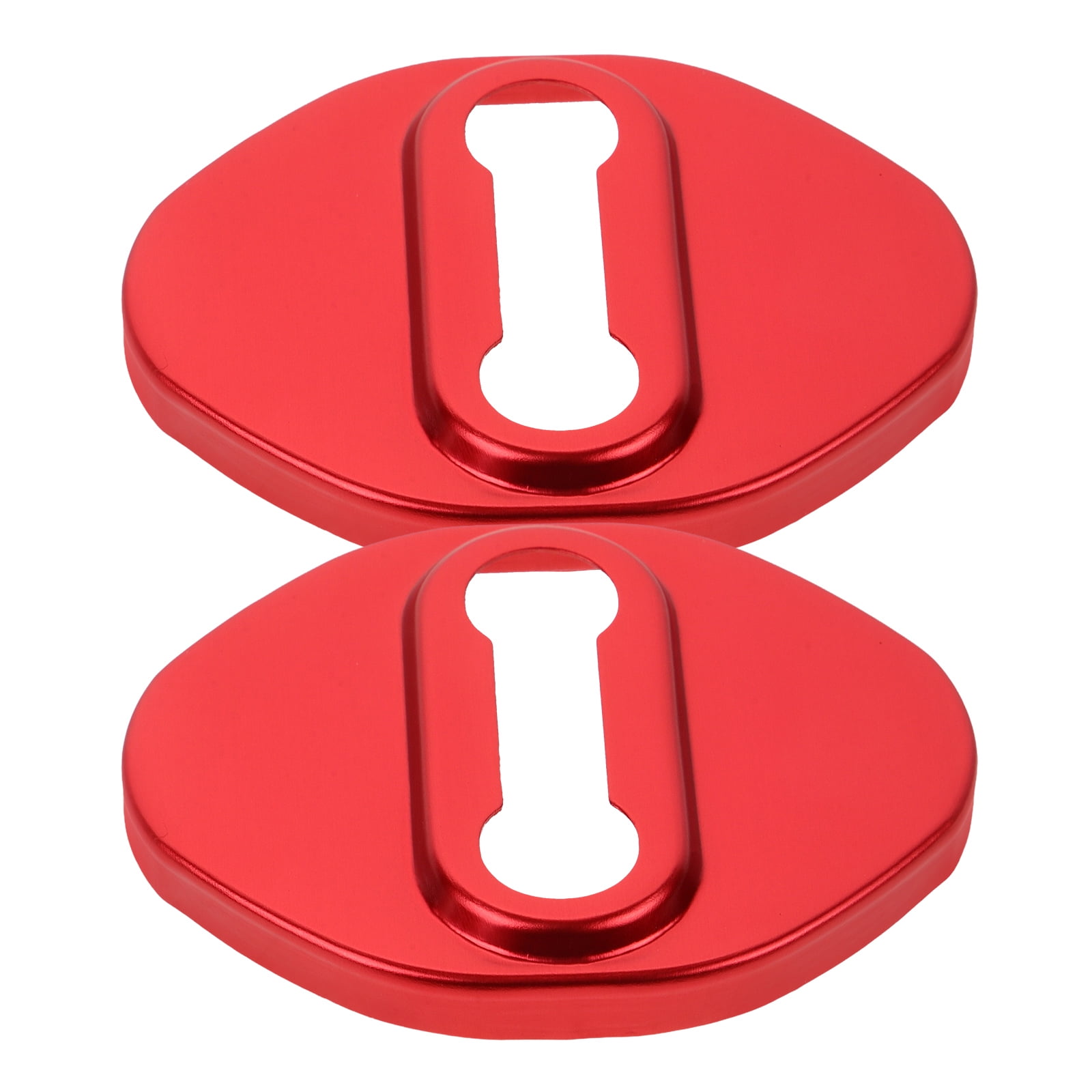 CIMAXIC Red Rectangular 2Pcs Car Door Pull Pin Cover Aluminum Alloy ...