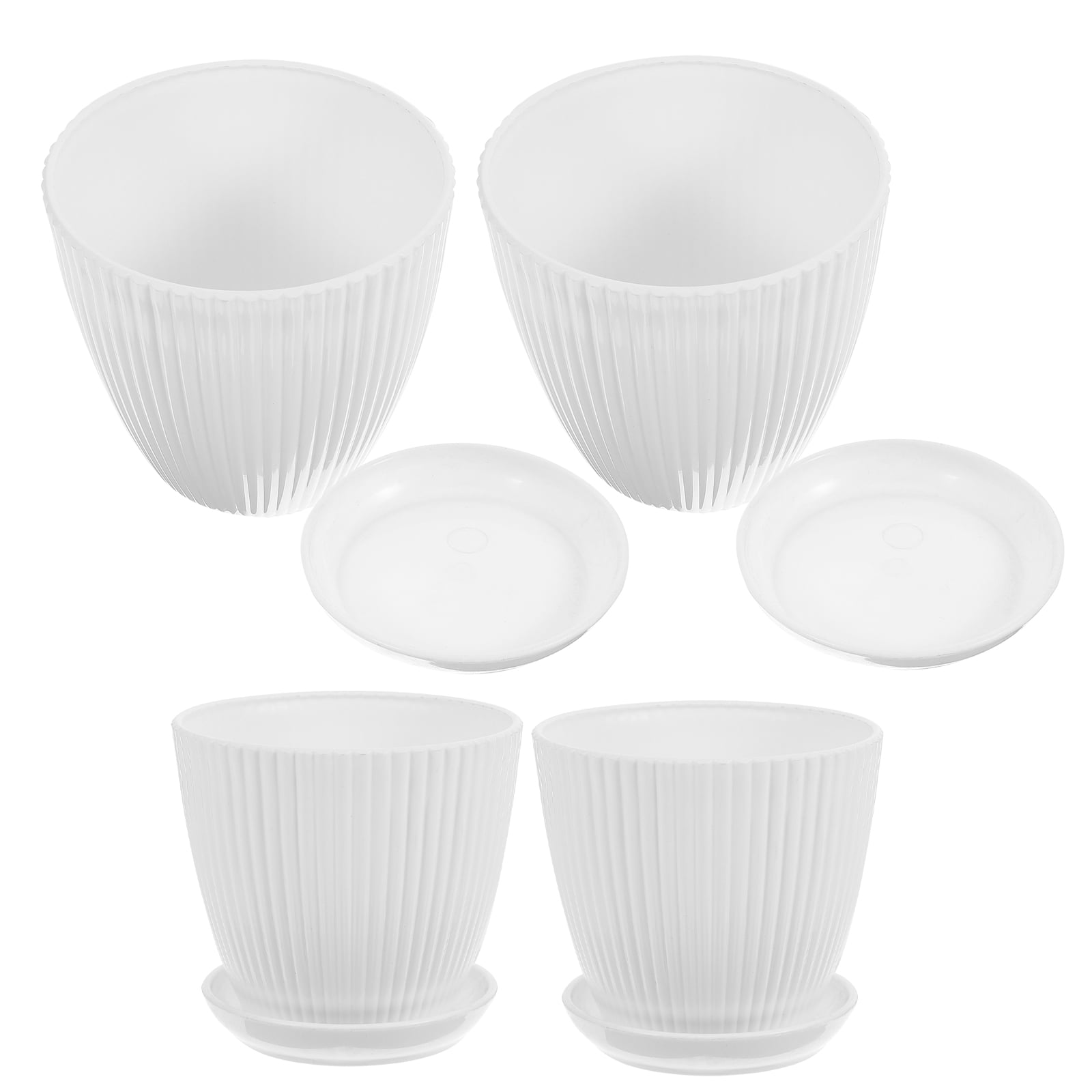 CIMAXIC Resin Plants Containers White Round for Indoor Use and Parks - Walmart.com