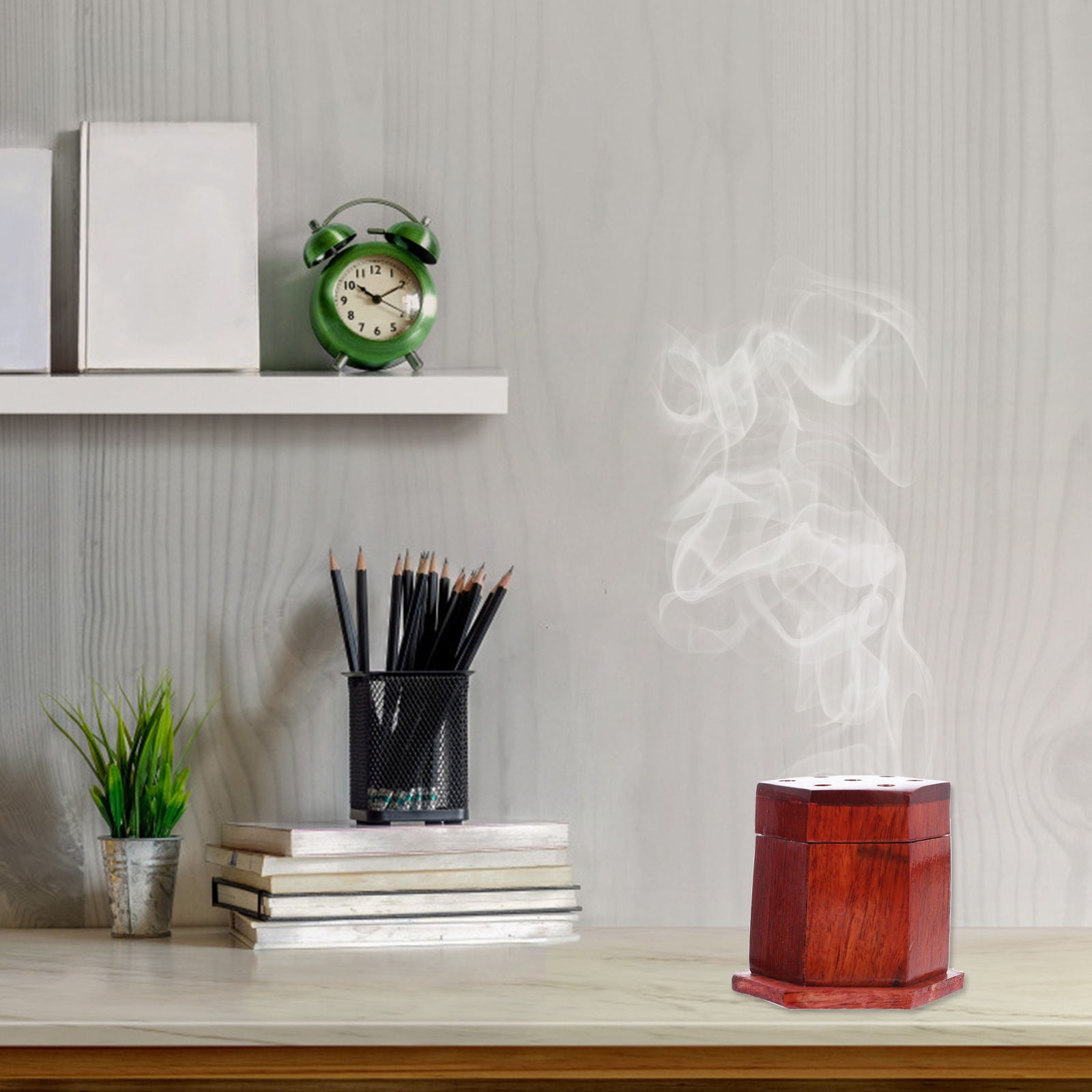 CIMAXIC Sacred Wood Burning Container Incense Holder Red Wood 2Set For ...