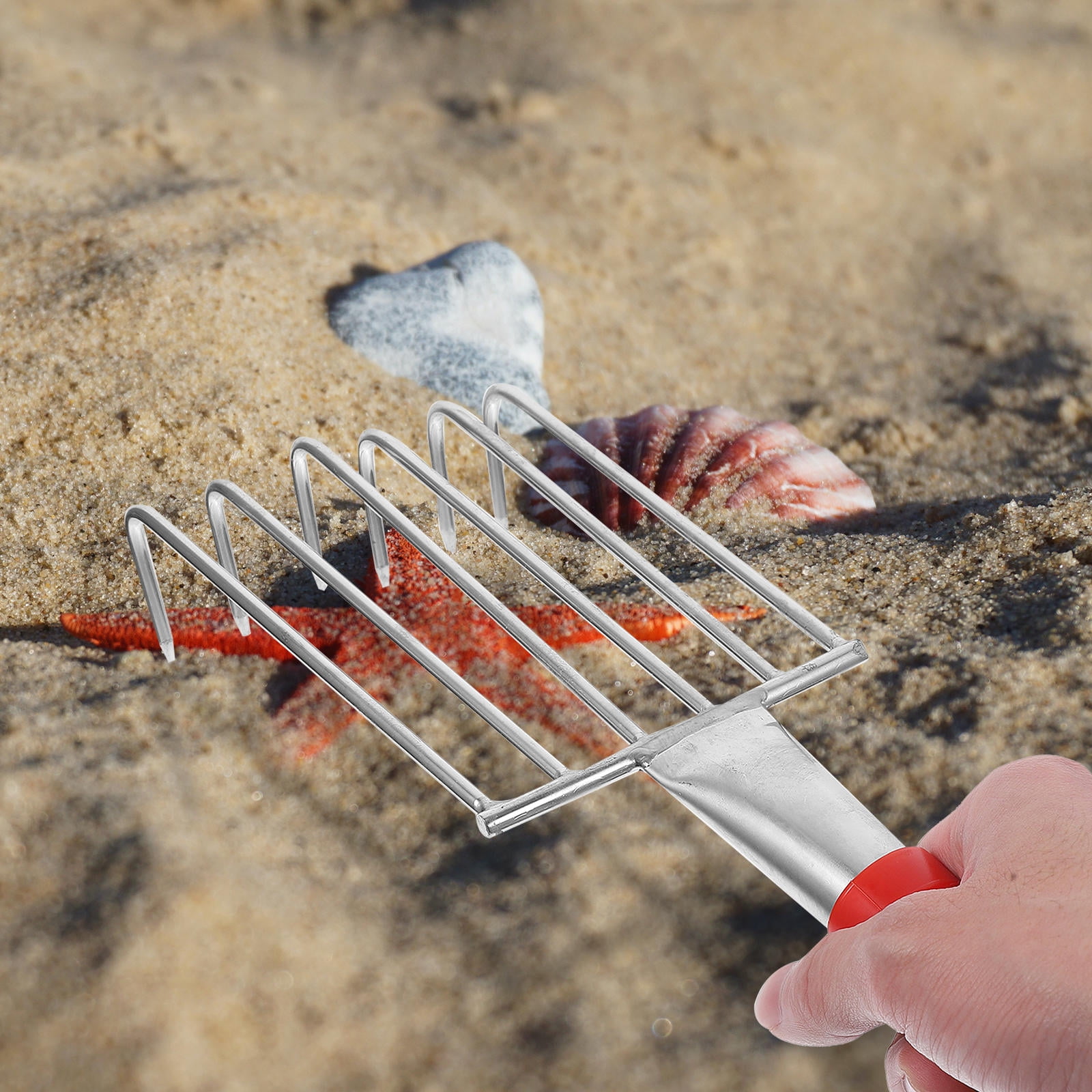CIMAXIC Shell Rake for Beach Silver Stainless Steel 1Pack - Walmart.com