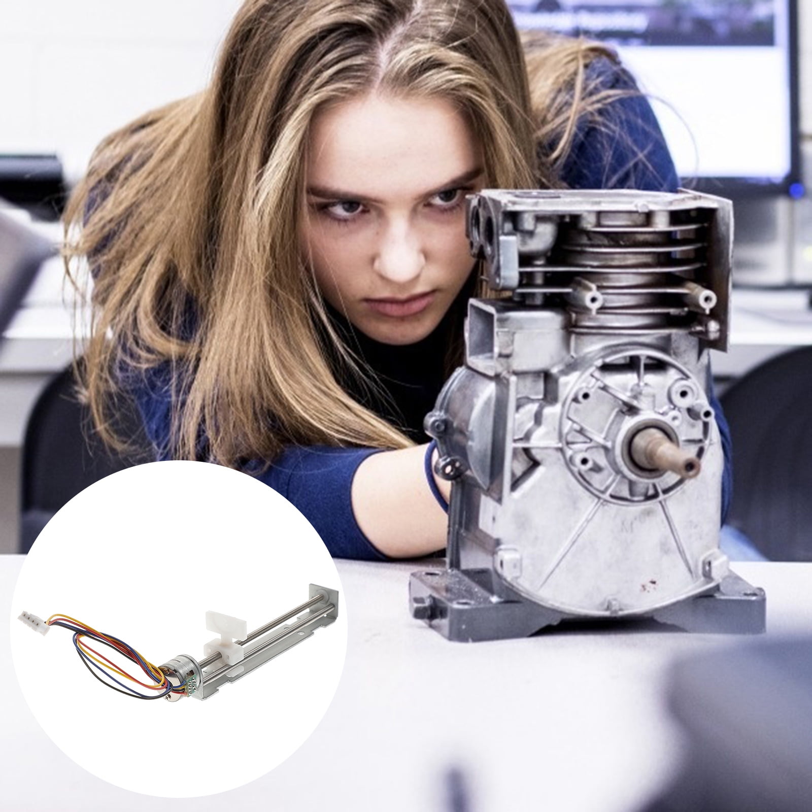 CIMAXIC Stepper Motor Linear Guide Small Sm15-80l 1Pack Silver Plastic ...