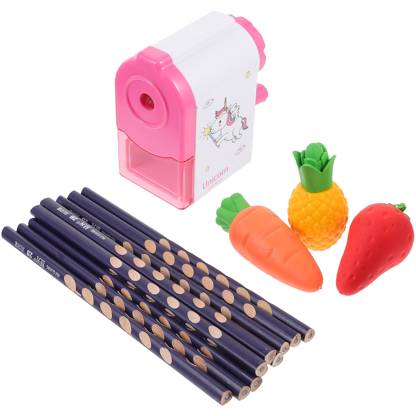 CIMAXIC Students Pencils 10Pcs 2B with 3Erasers and 1Sharpener for Art ...
