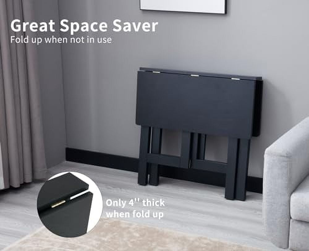 CIMOTA Small Square Folding Table for 2 to 4 Person Portable Solid Wood ...