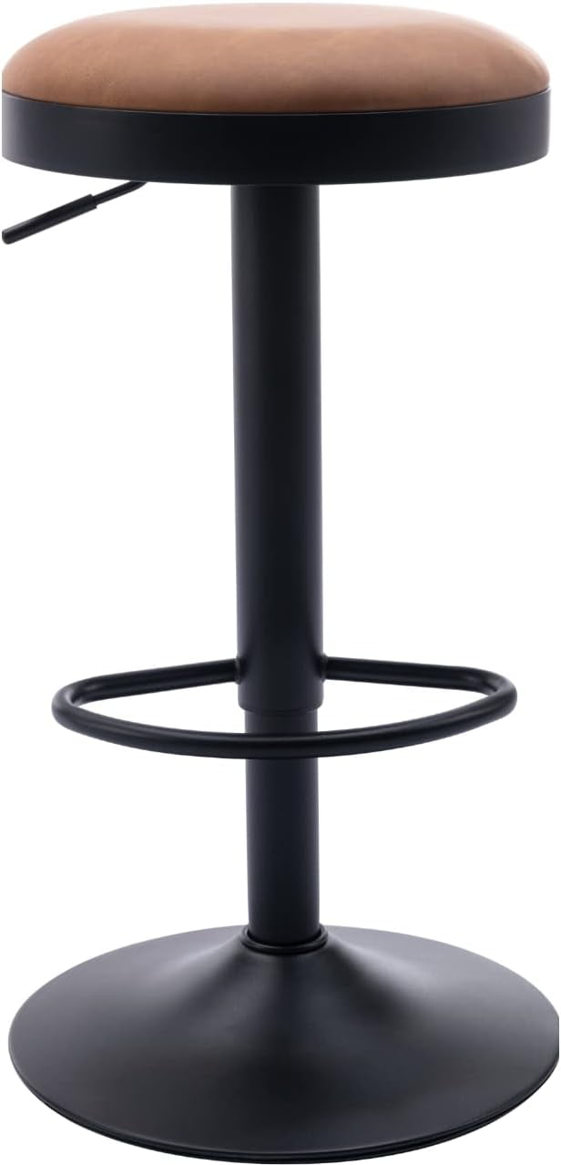 CIMOTA Swivel Round Bar Stools Set of 1 Backless Adjustable Counter Height Barstools Modern ...