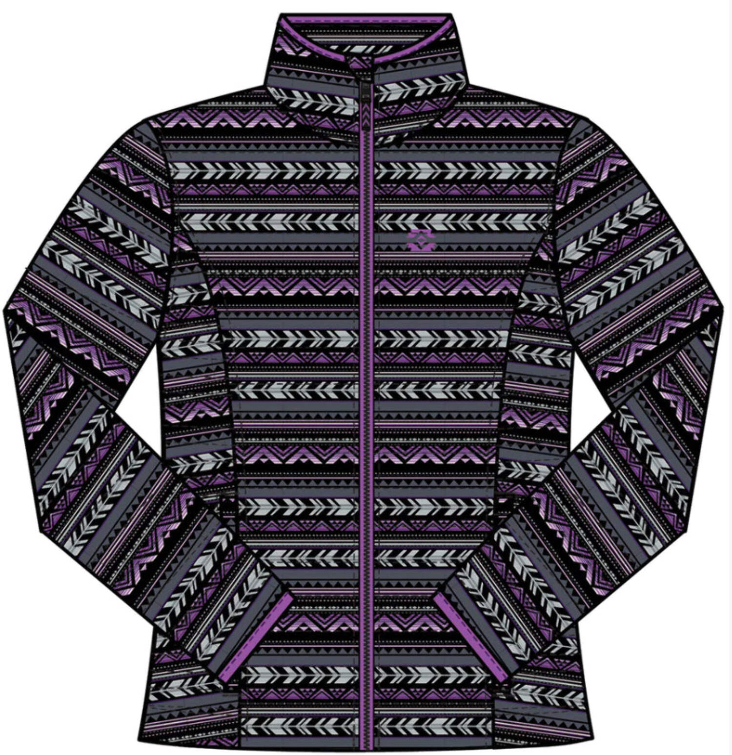 Cinch Youth Girl's Black Purple Quilted Zip Front Jacket CWJ8810001 ...