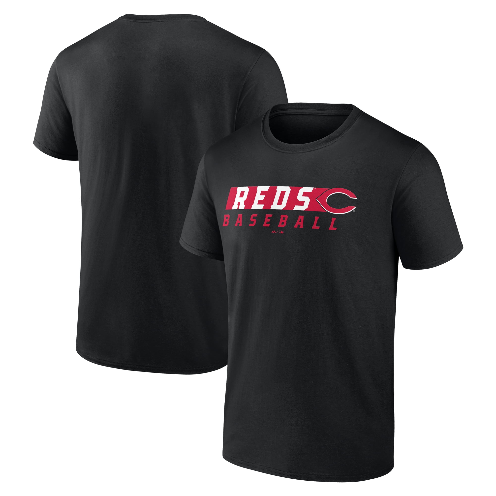 Cincinnati Reds Men's Black Double Down Cotton T-Shirt, Up to Size 3XL ...