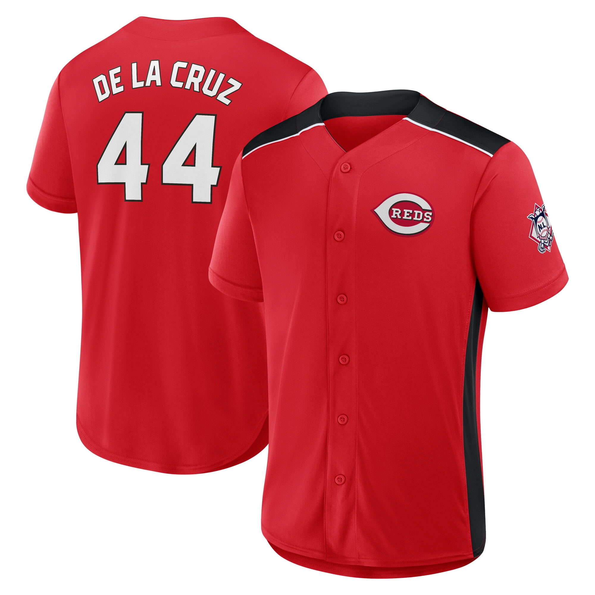 Elly De La Cruz Cincinnati Reds Men's Red Outperform Poly Full-Button ...