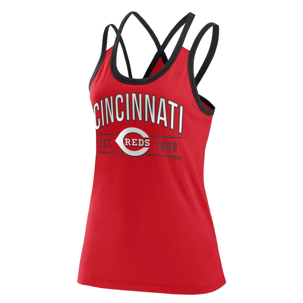 Women's Red Cincinnati Reds Step It Up Bi-Blend Tank Top - Walmart.com