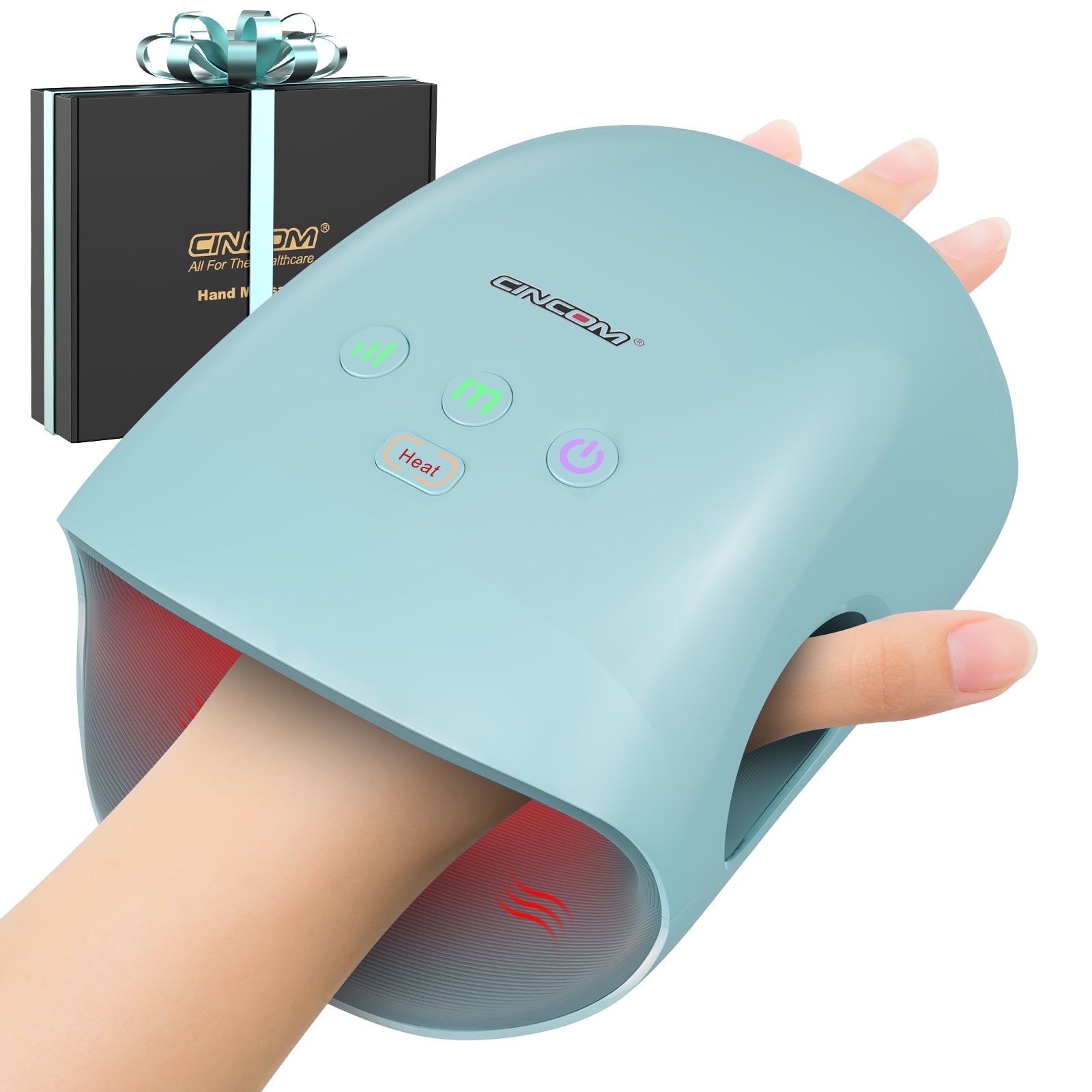 CINCOM Cordless Hand Massager with Heat and Compression for Arthritis ...