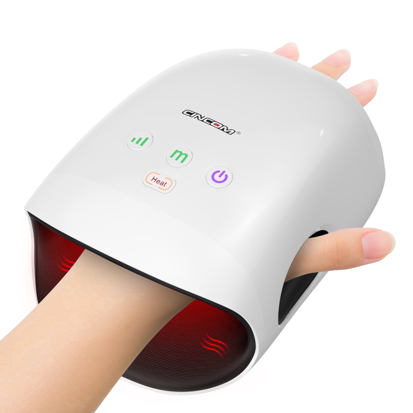 CINCOM Cordless Hand Massager with Heat and Compression for Arthritis ...