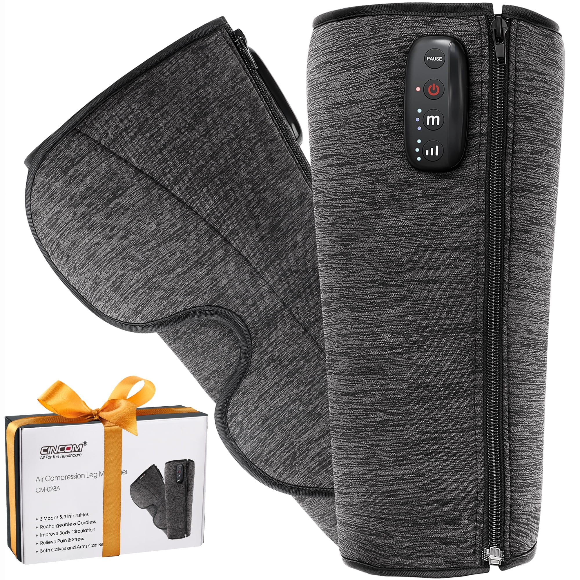 CINCOM Rechargeable Leg Massager, Wireless Air Compression, Calf ...