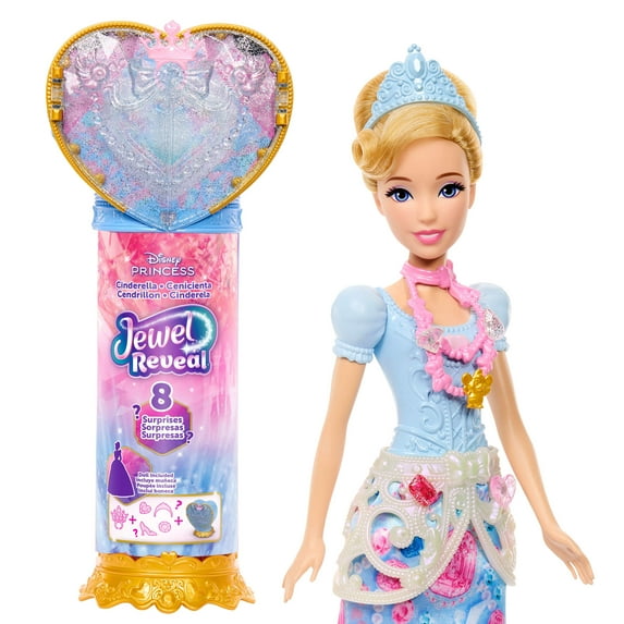 Disney Princess Jewel Reveal Cinderella Fashion Doll w/ 8 Surprises ...