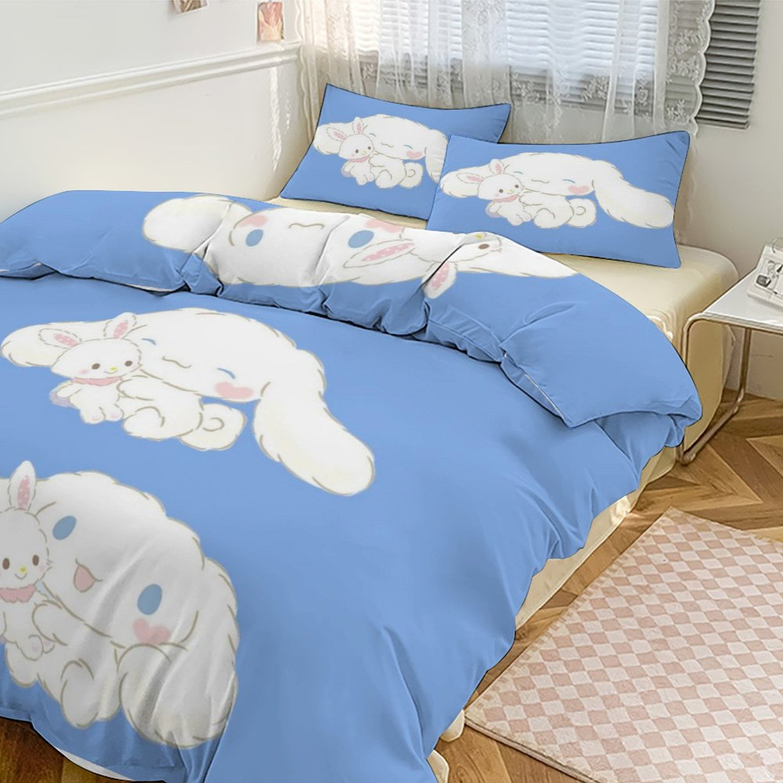 CINNAMO-ROLL Bedding Set Anime Three-piece for Boys Girls Teens Queen ...