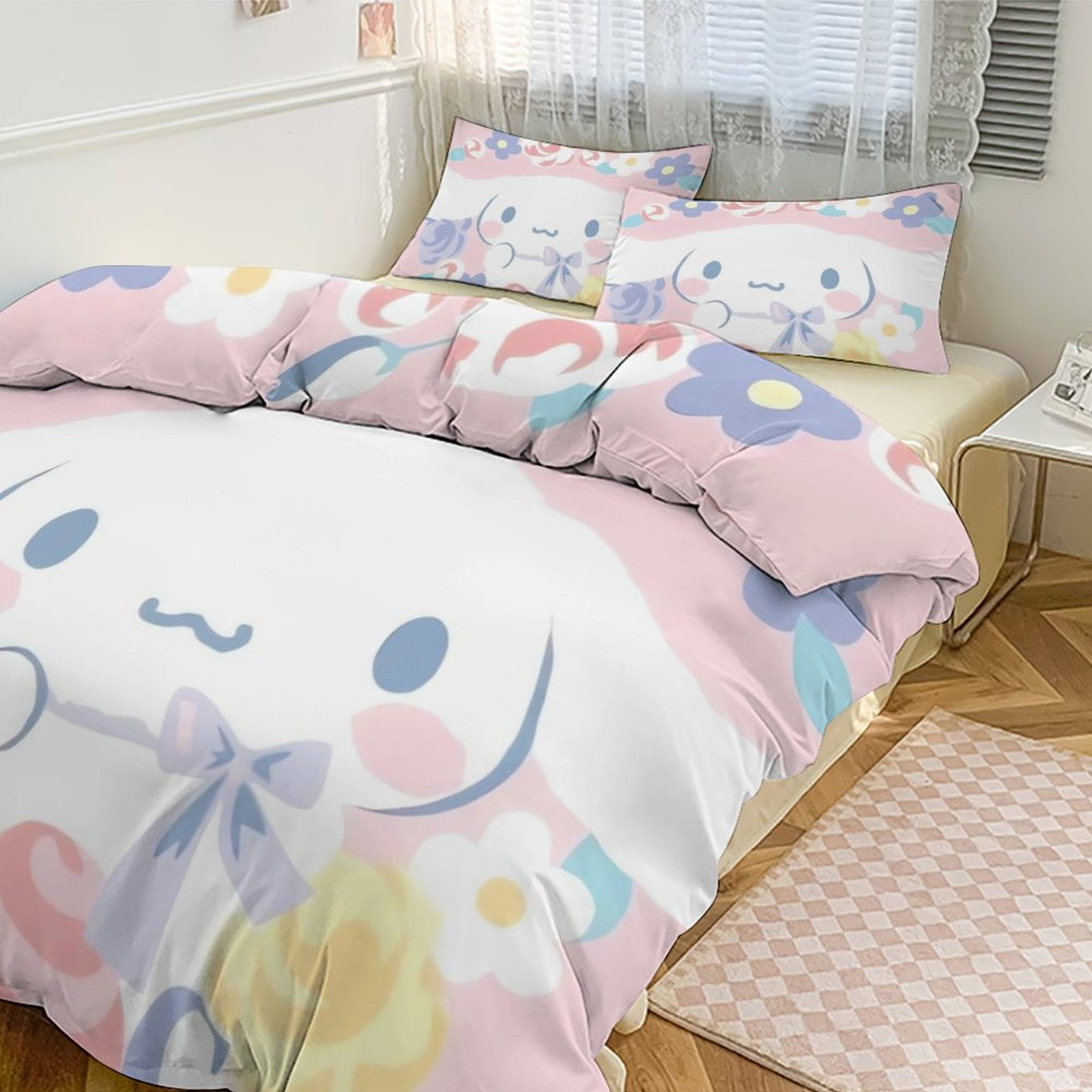 CINNAMOROLL Bedding Set Anime Three-piece for Boys Girls Teens Full ...