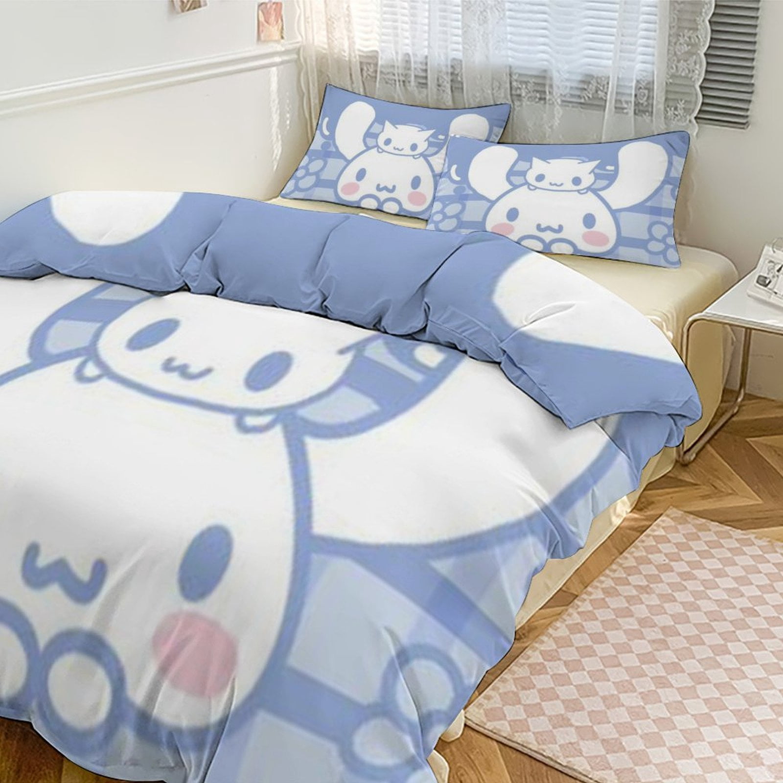 CINNAMOROLL Bedding Set Anime Three-piece for Boys Girls Teens Queen ...