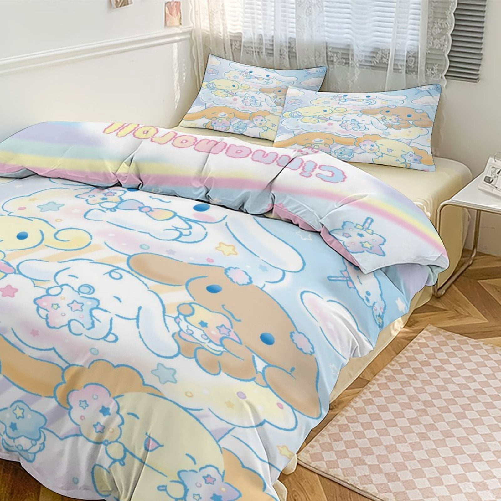 CINNAMOROLL Bedding Set Anime Three-piece for Boys Girls Teens Queen ...