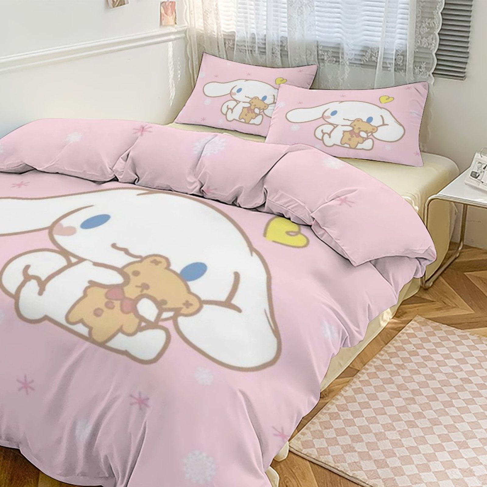 CINNAMOROLL Bedding Set Anime Three-piece for Boys Girls Teens Queen ...