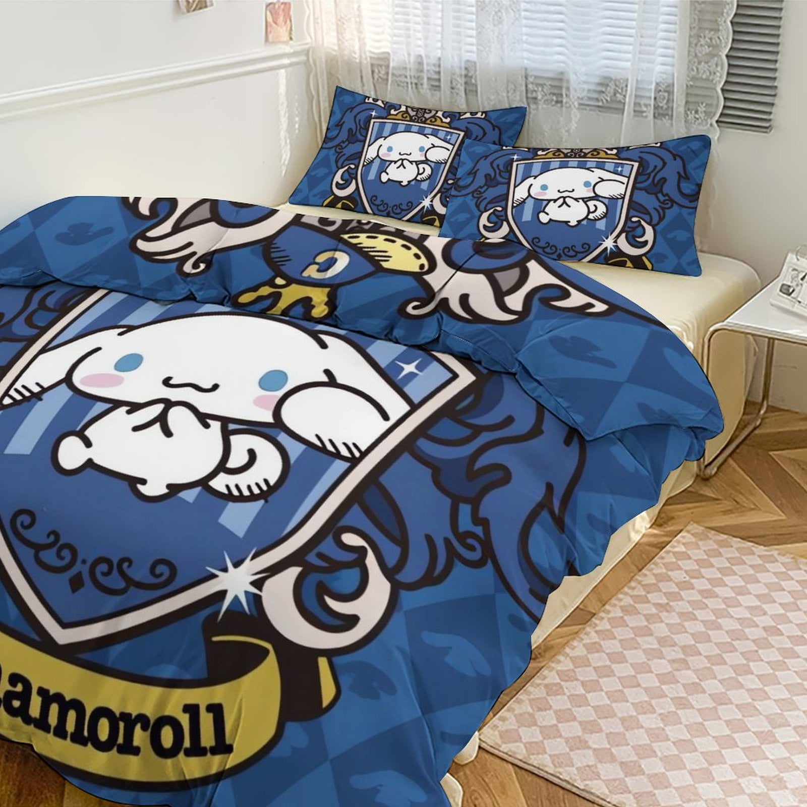 CINNAMOROLL Bedding Set Anime Three-piece for Boys Girls Teens Queen ...