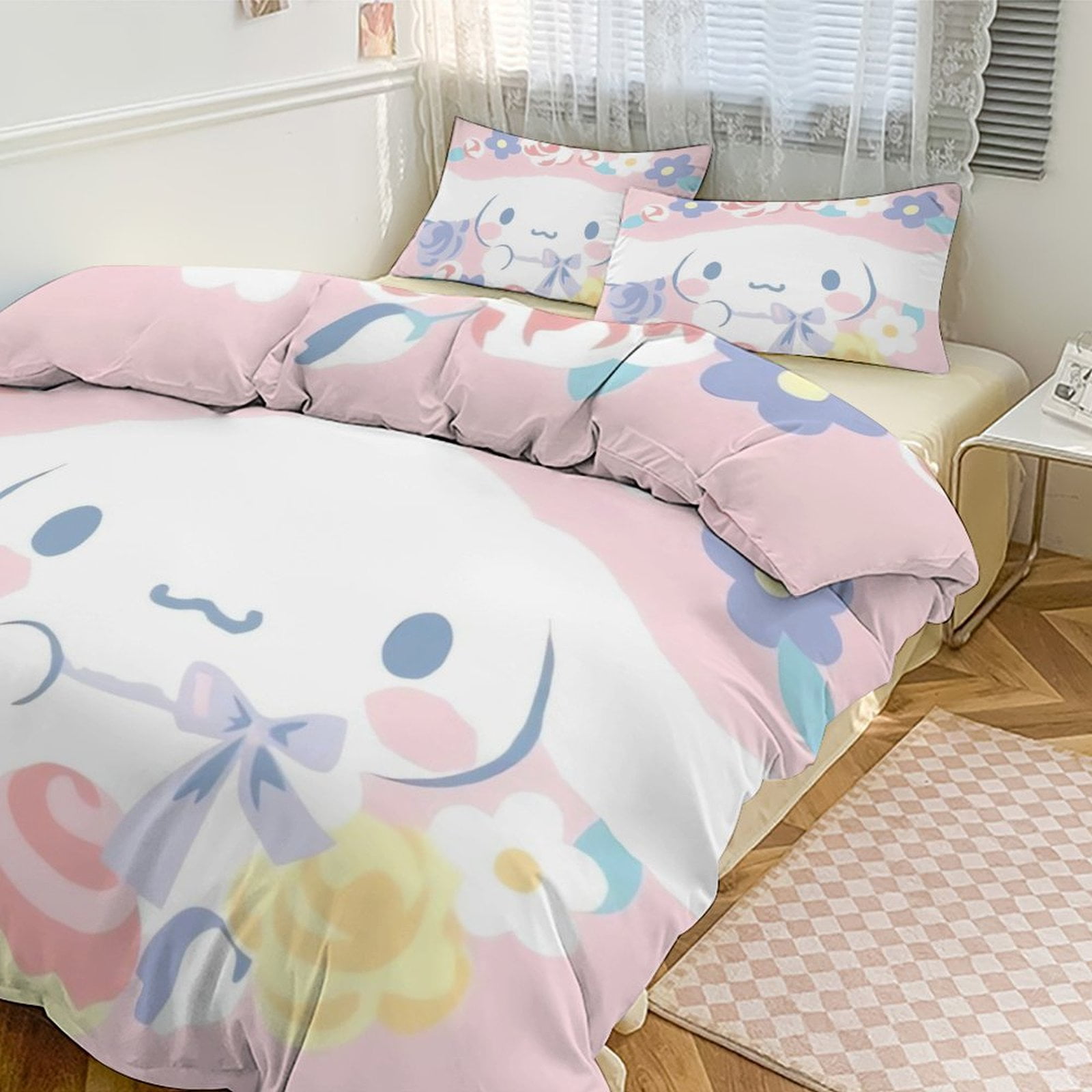 CINNAMOROLL Bedding Set Anime Three-piece for Boys Girls Teens Queen ...