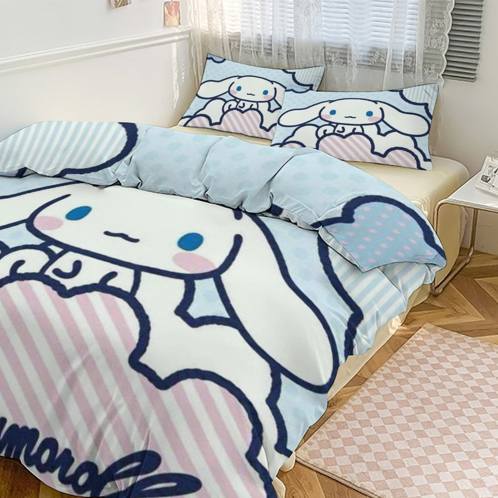 CINNAMOROLL Bedding Set Anime Three-piece for Boys Girls Teens Queen ...