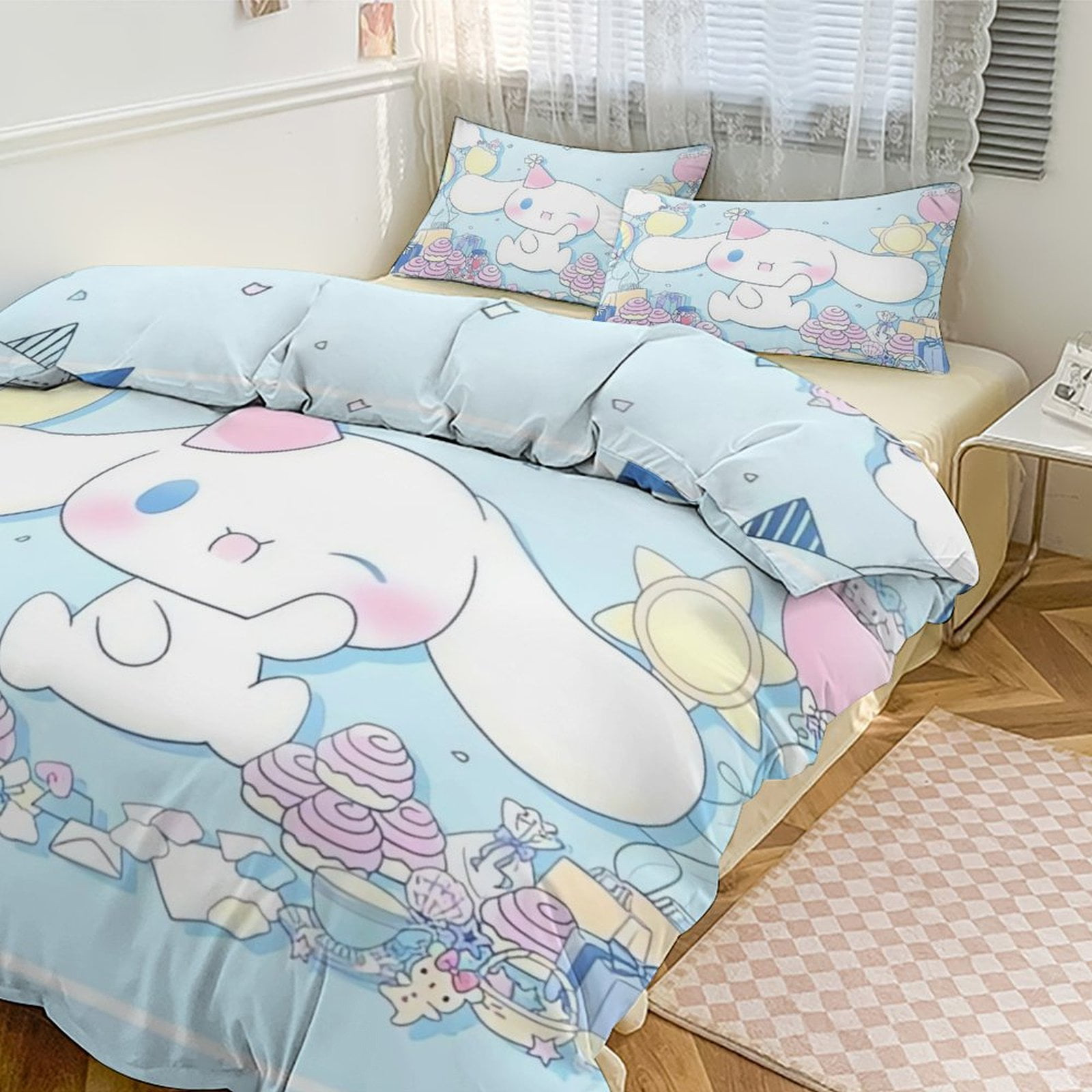 CINNAMOROLL Bedding Set Anime Three-piece for Boys Girls Teens Queen ...