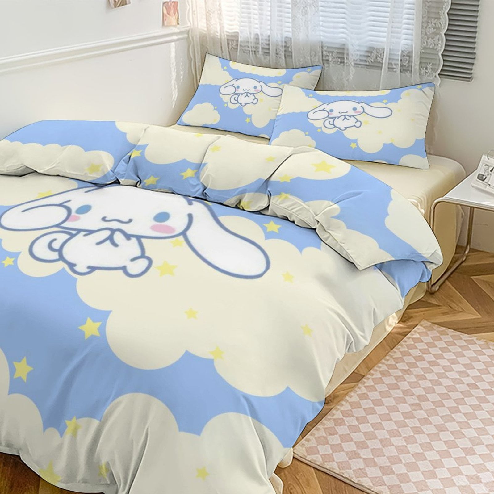 CINNAMOROLL Bedding Set Anime Three-piece for Boys Girls Teens Queen ...