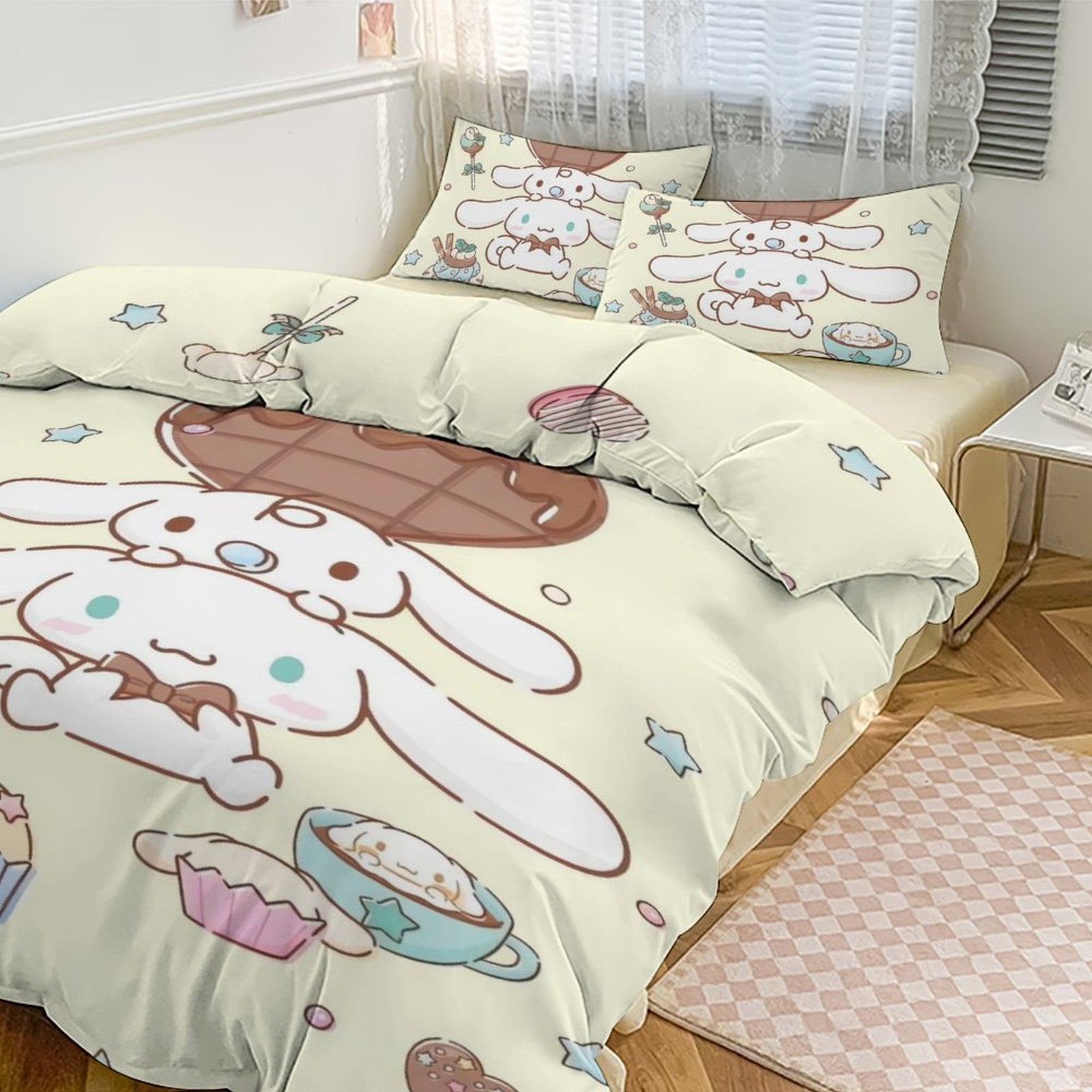 CINNAMOROLL Bedding Set Anime Three-piece for Boys Girls Teens Twin ...