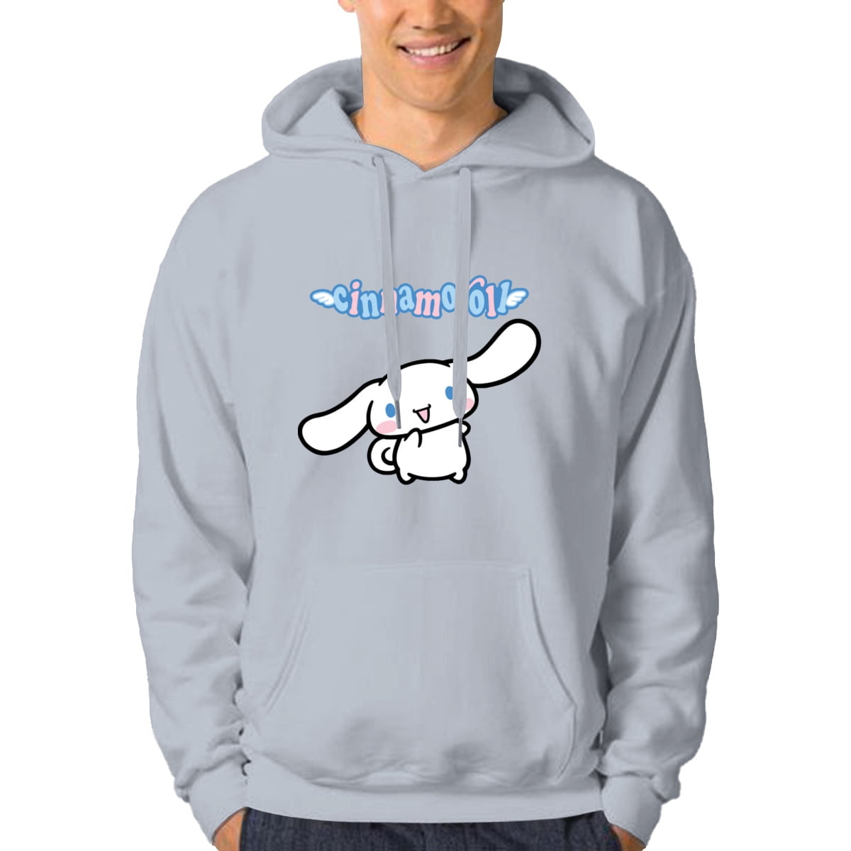 CINNAMOROLL Men's Graphic Print Long Sleeve Drawstring Hoodie Pullover ...