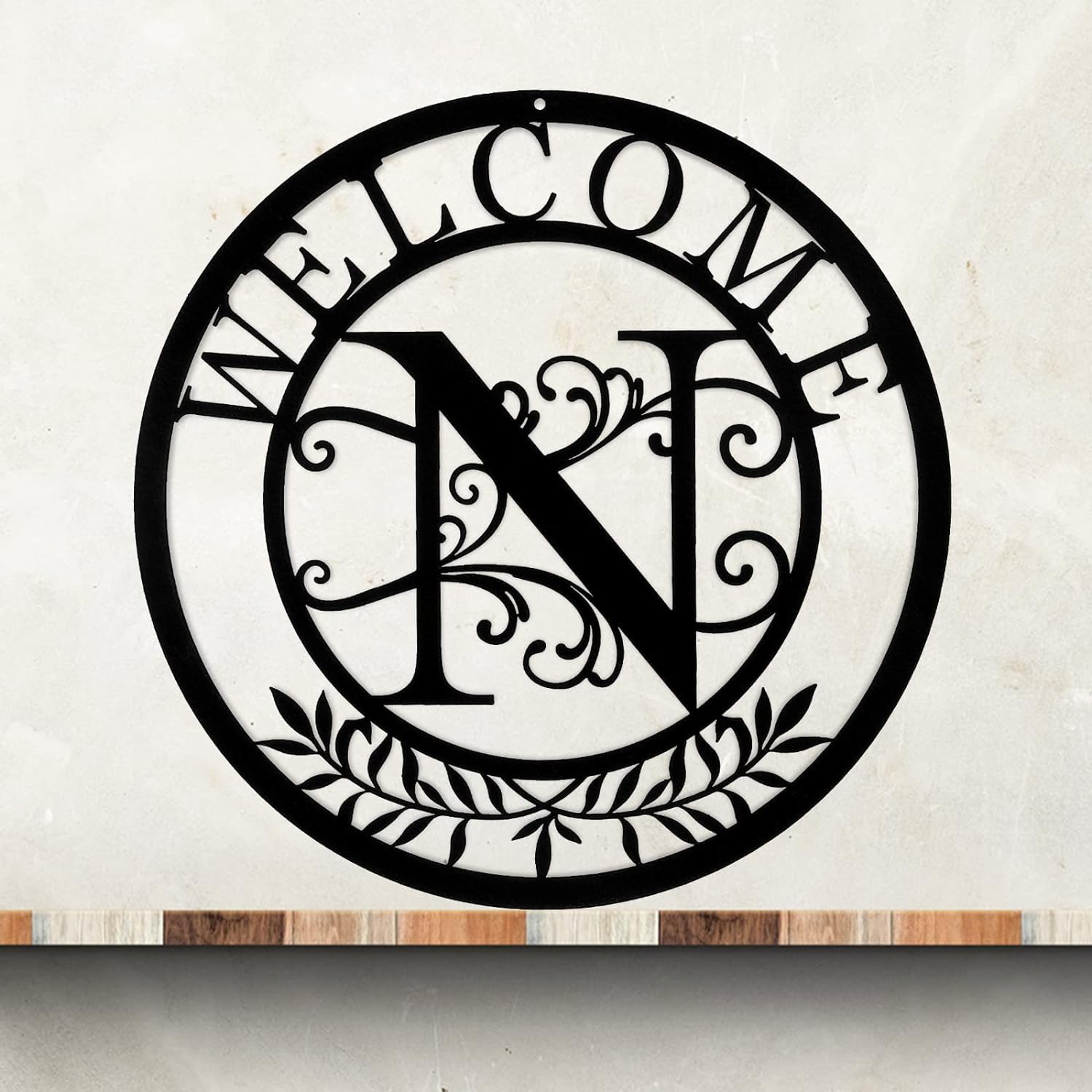 Initial Welcome Sign, 12 Inch Metal Monogrammed Sign Farmhouse Front ...