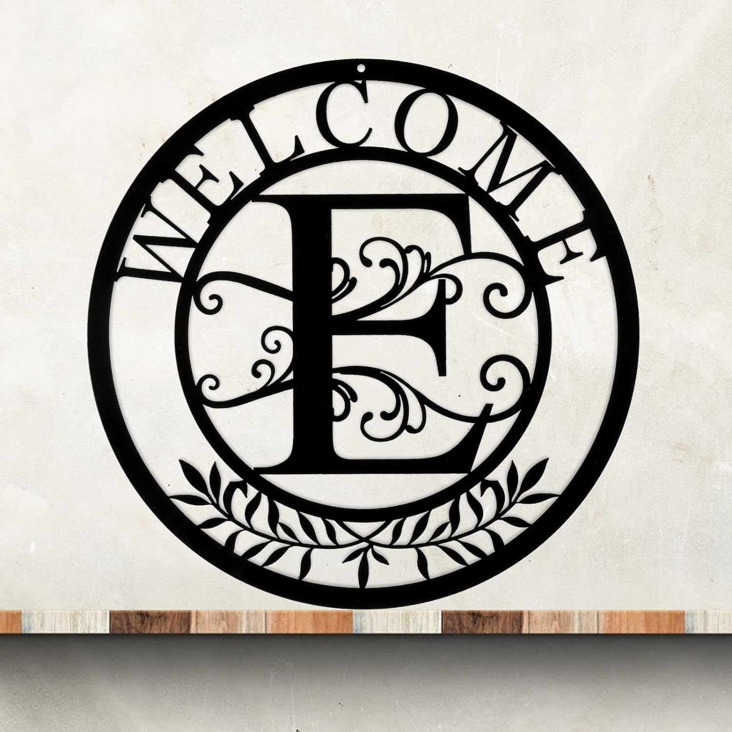 Initial Welcome Sign, 12 Inch Metal Monogrammed Sign Farmhouse Front ...